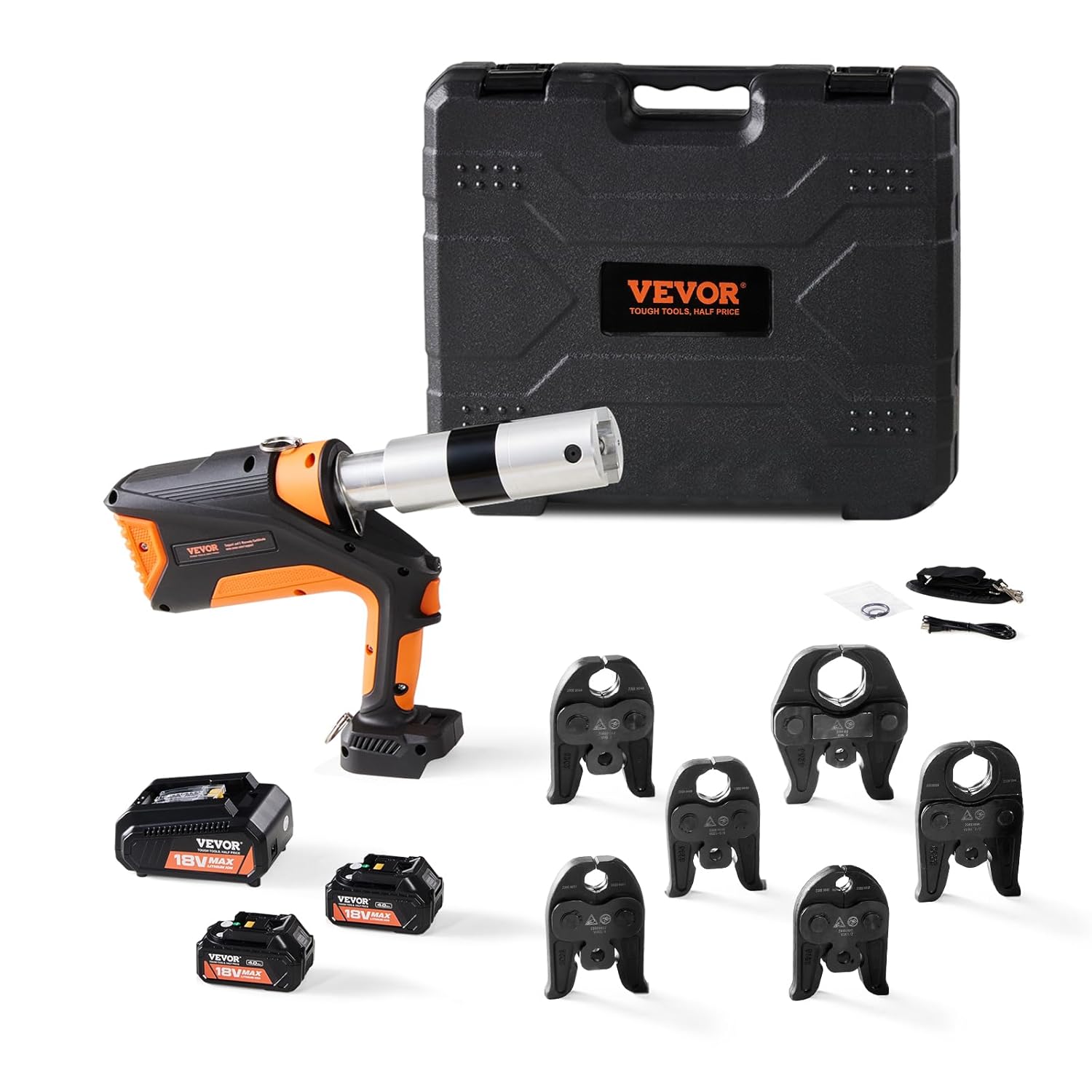 VEVOR Pro Press Tool, 18V Electric Pipe Crimping Tool for 1/2" to 2 ...