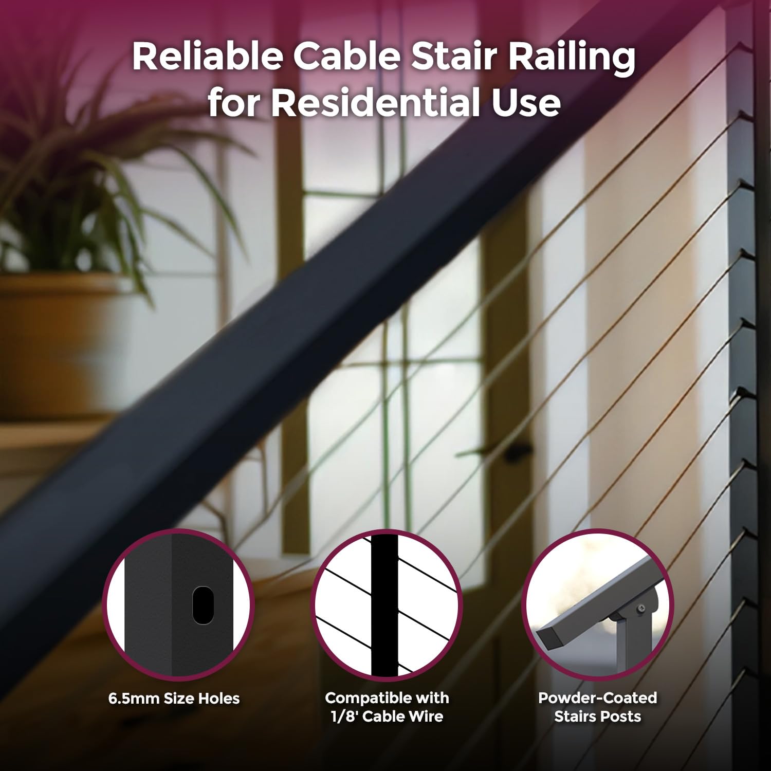 Snapklik.com : CHR CR Fence & Rail Cable Hand Rails For Outdoor Steps