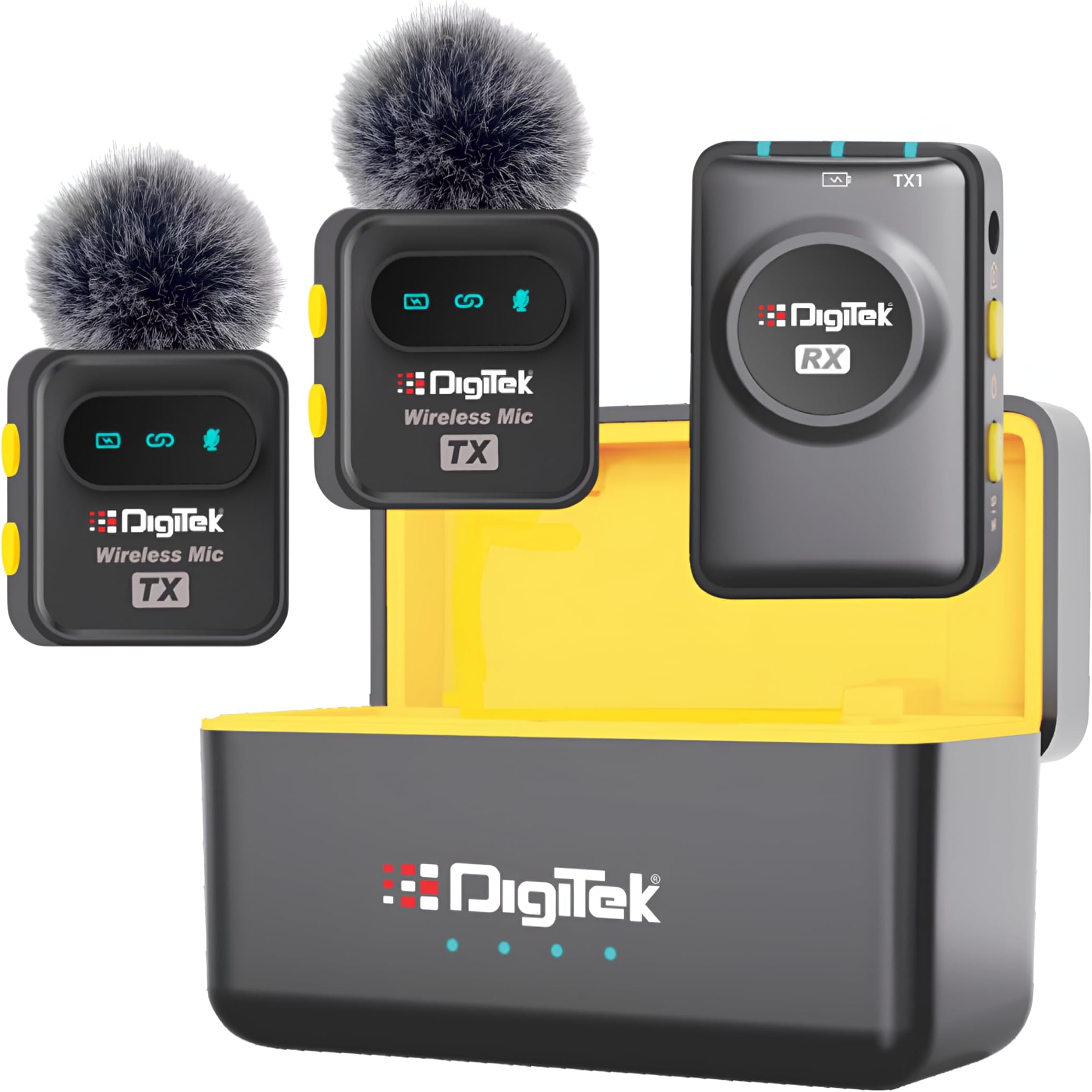 Digitek® DWM-110 2-in-1 Wireless Microphone System with 2.4GHz RF, 50m ...