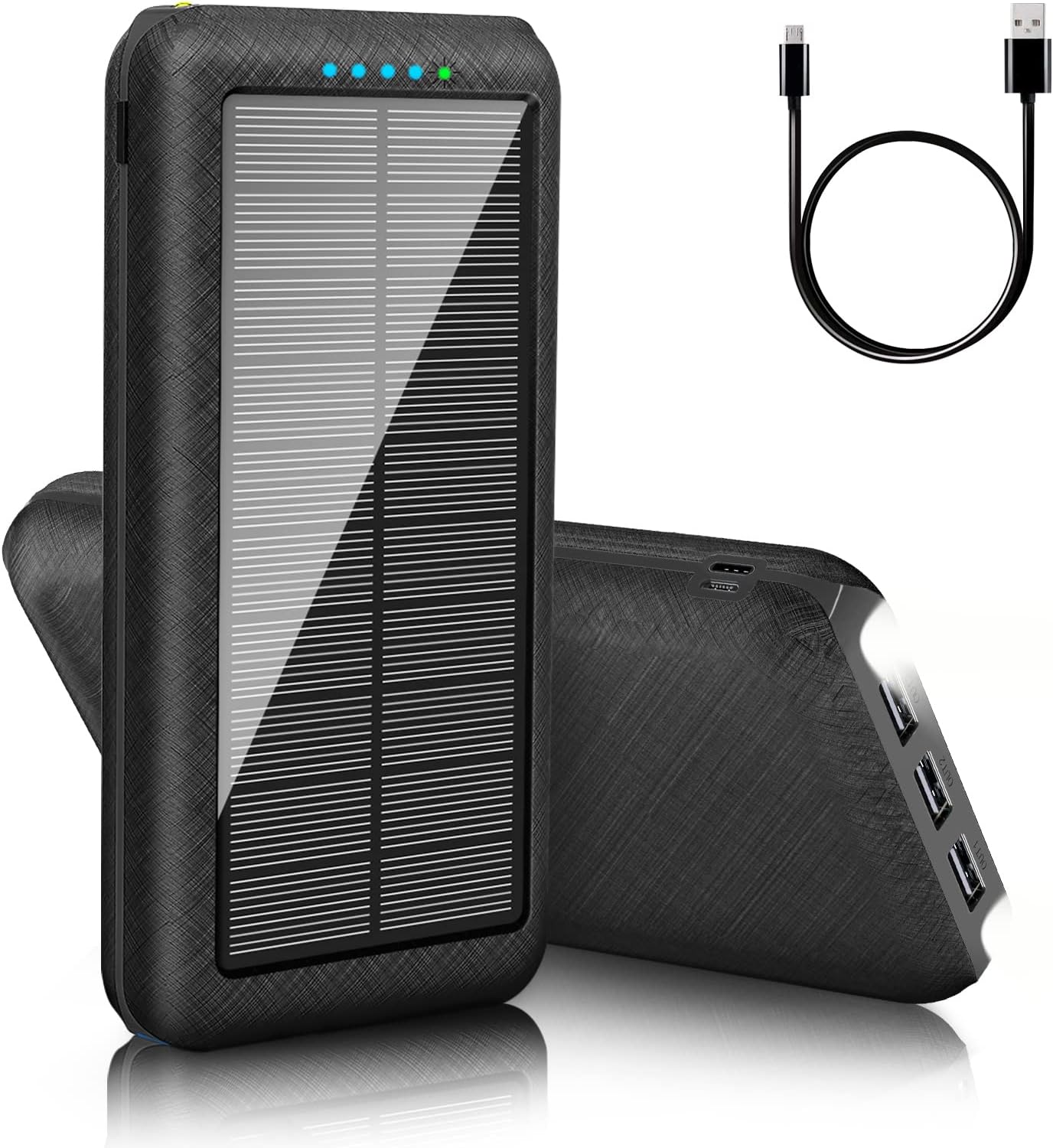 Portable Charger Solar Charger Power Bank 26800mAh Battery Pack Camping ...