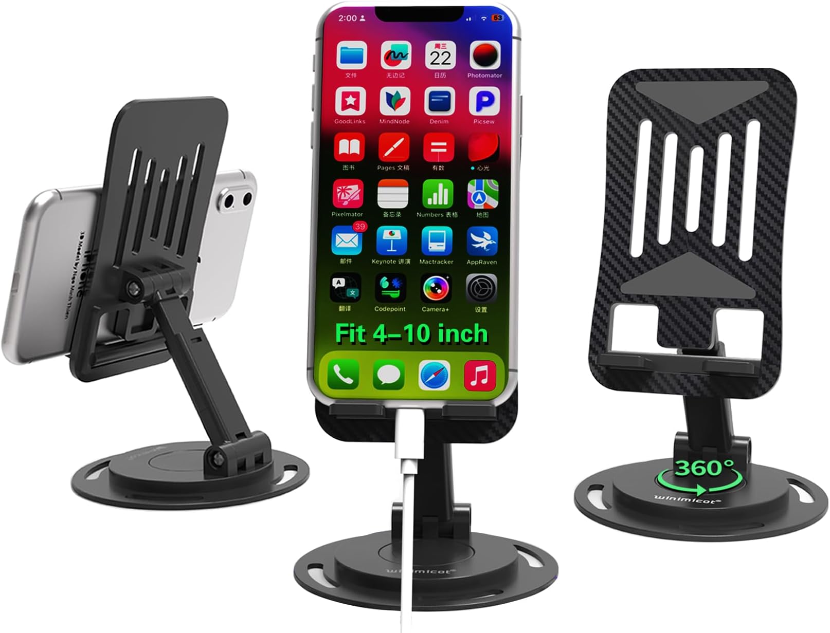 Amazon.com: Nulaxy 360 Rotating Cell Phone Stand, Fully Adjustable ...
