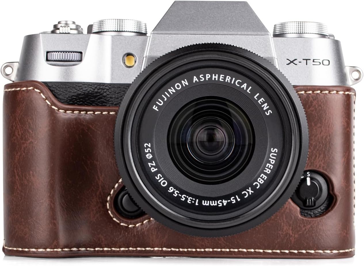 Amazon.com : MUZIRI KINOKOO Case for Fuji XT50/X-T50 Camera - PU Leather Half Case for Fujifilm ...