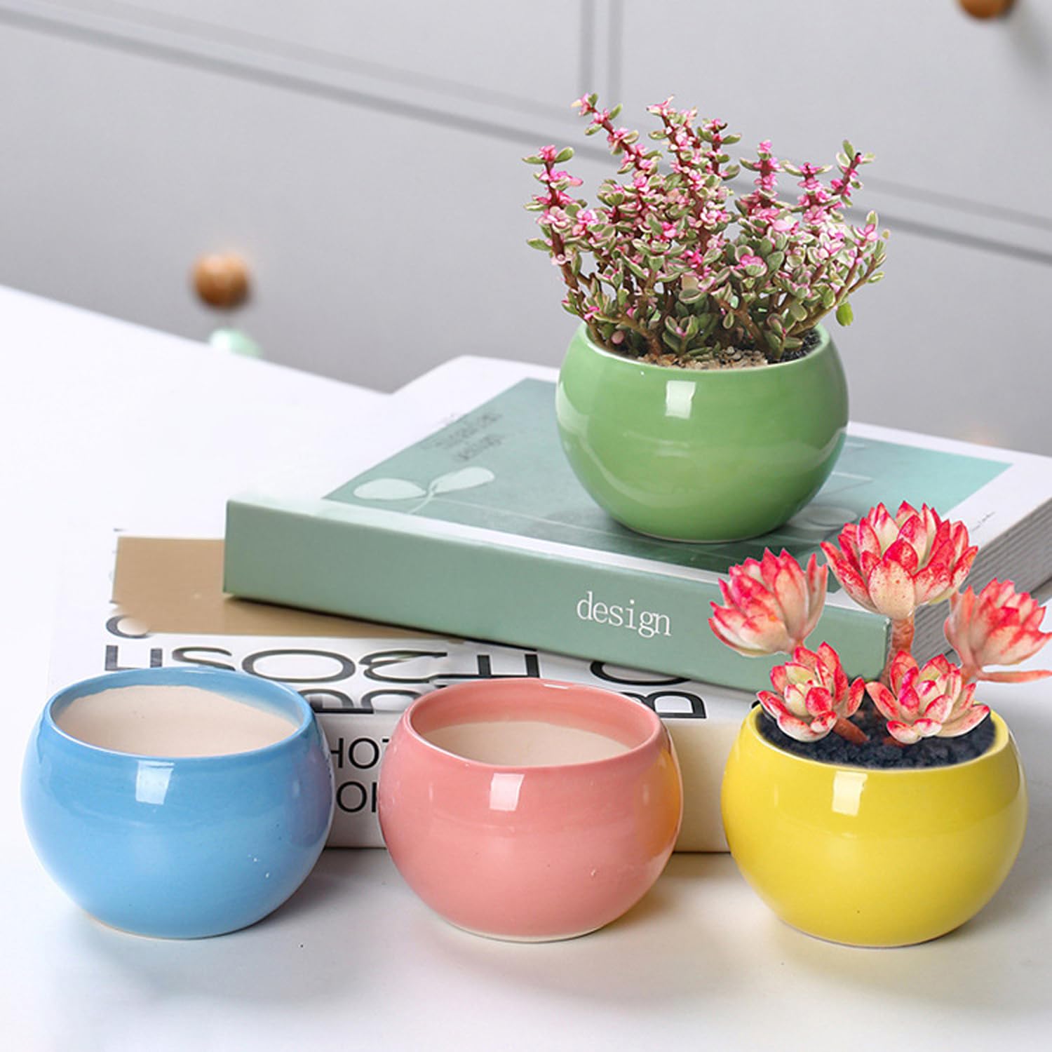Small Ceramic Flower Pots 5x Small Ceramic Glazed Pots Set Succulent