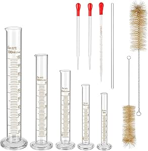 Amazon.co.jp: Glass Graduated Cylinder Set, Premium Borosilicate ...
