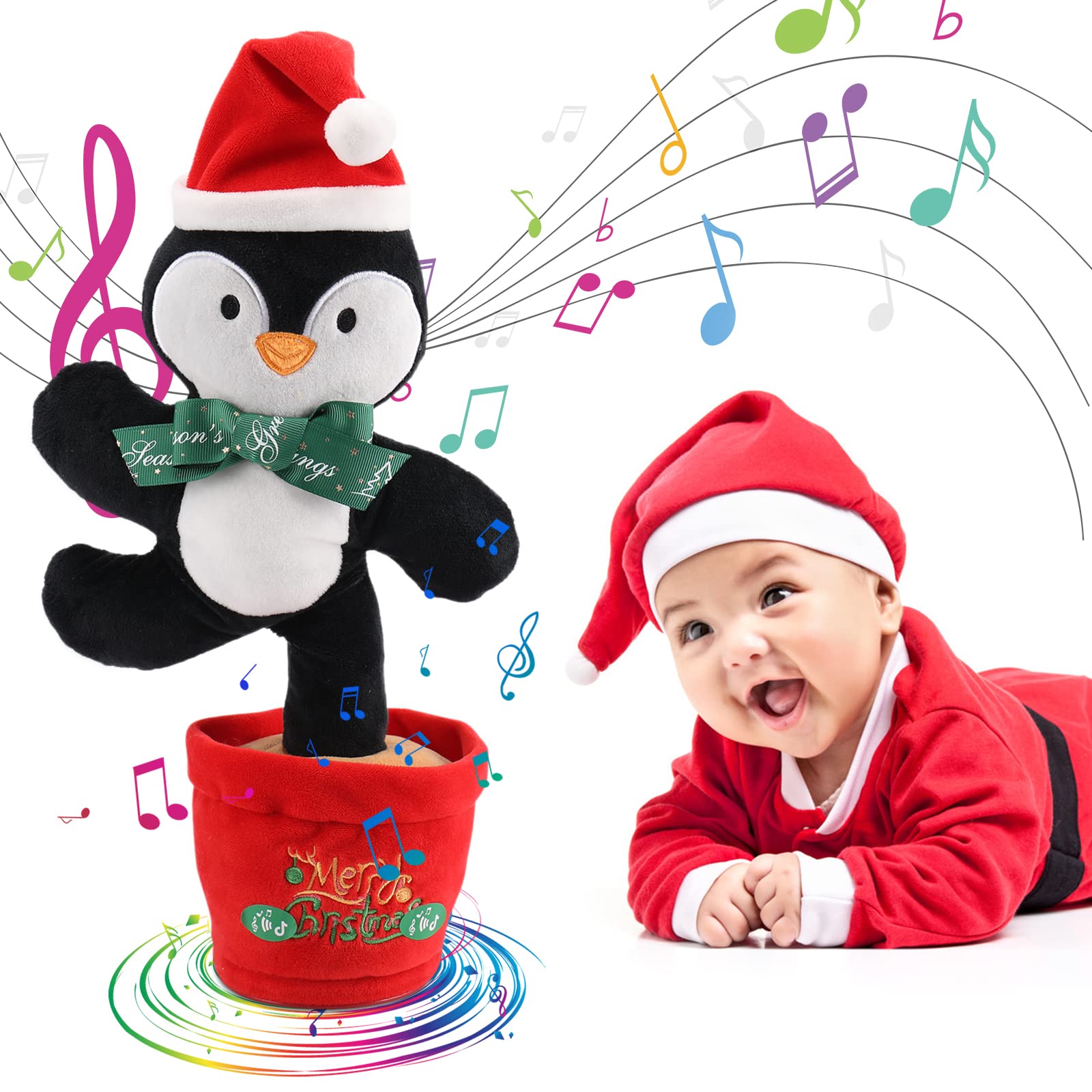 Buy Emoin Dancing Christmas Penguin Toy,Talking&Singing&Dancing ...
