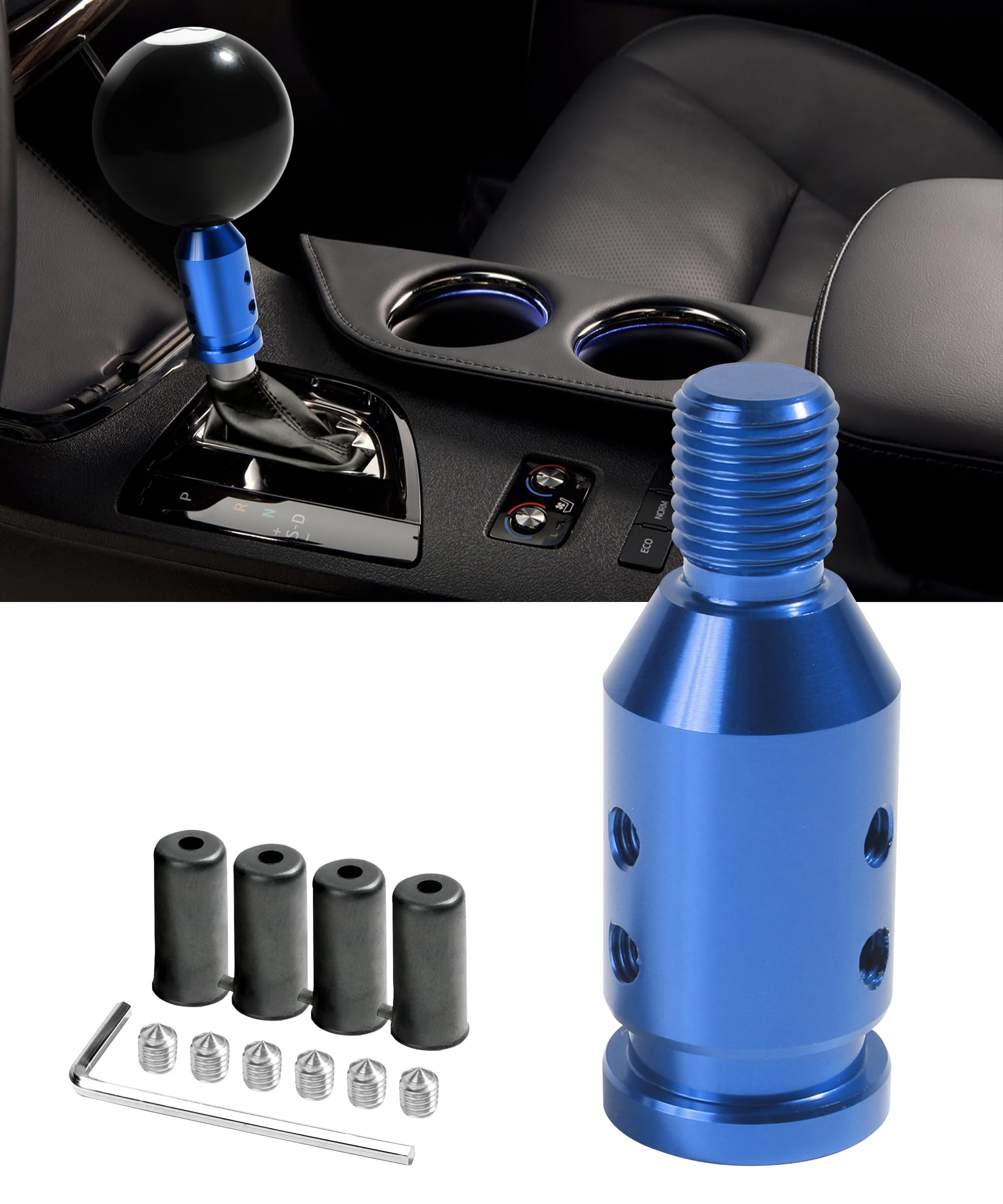 Snapklik.com : YAKEFLY Universal Gear Shift Knob Adapter,Aluminum Alloy ...