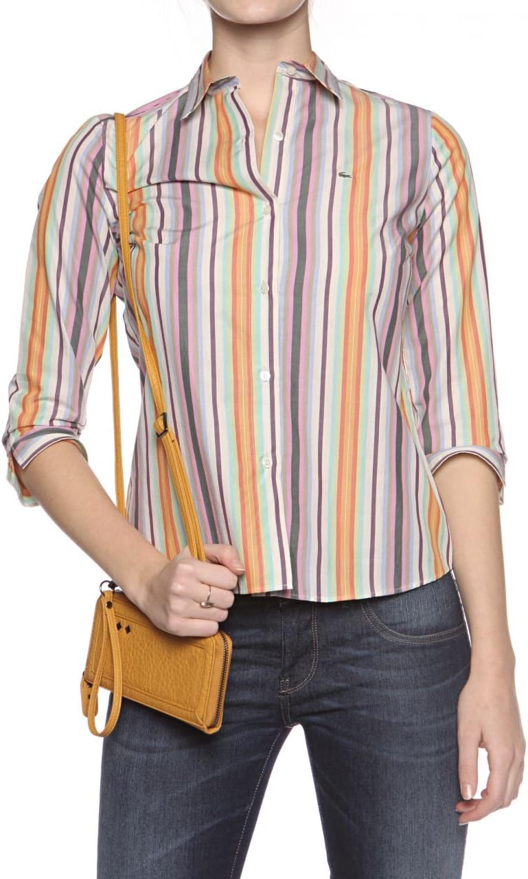 Lacoste Ladies' Shirt RAINBOW at Amazon Women’s Clothing store: Blouses