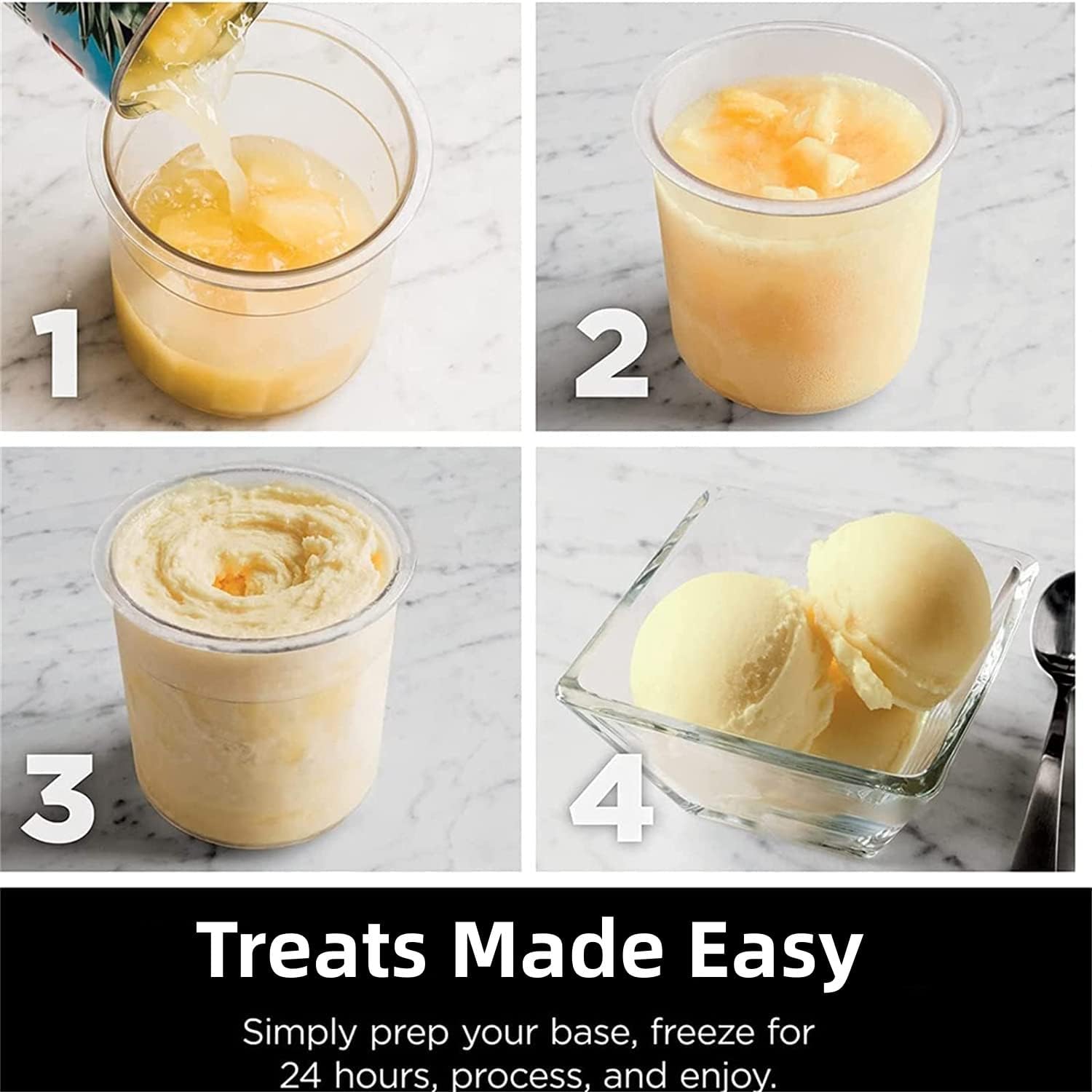 Ice Cream Pints Cup, Creami pint containers with Lids Replacements for ...