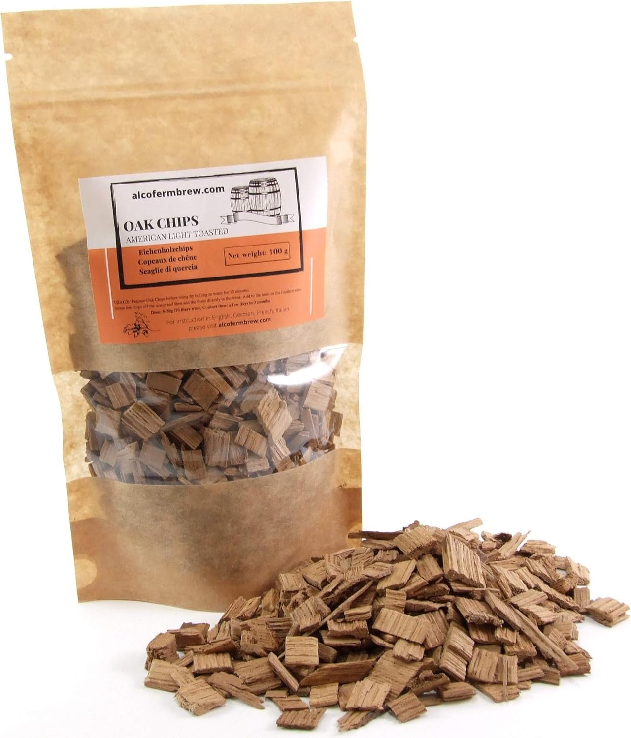 American Oak Chips Lightly Toasted 100g – Enhance Wine Ageing with ...