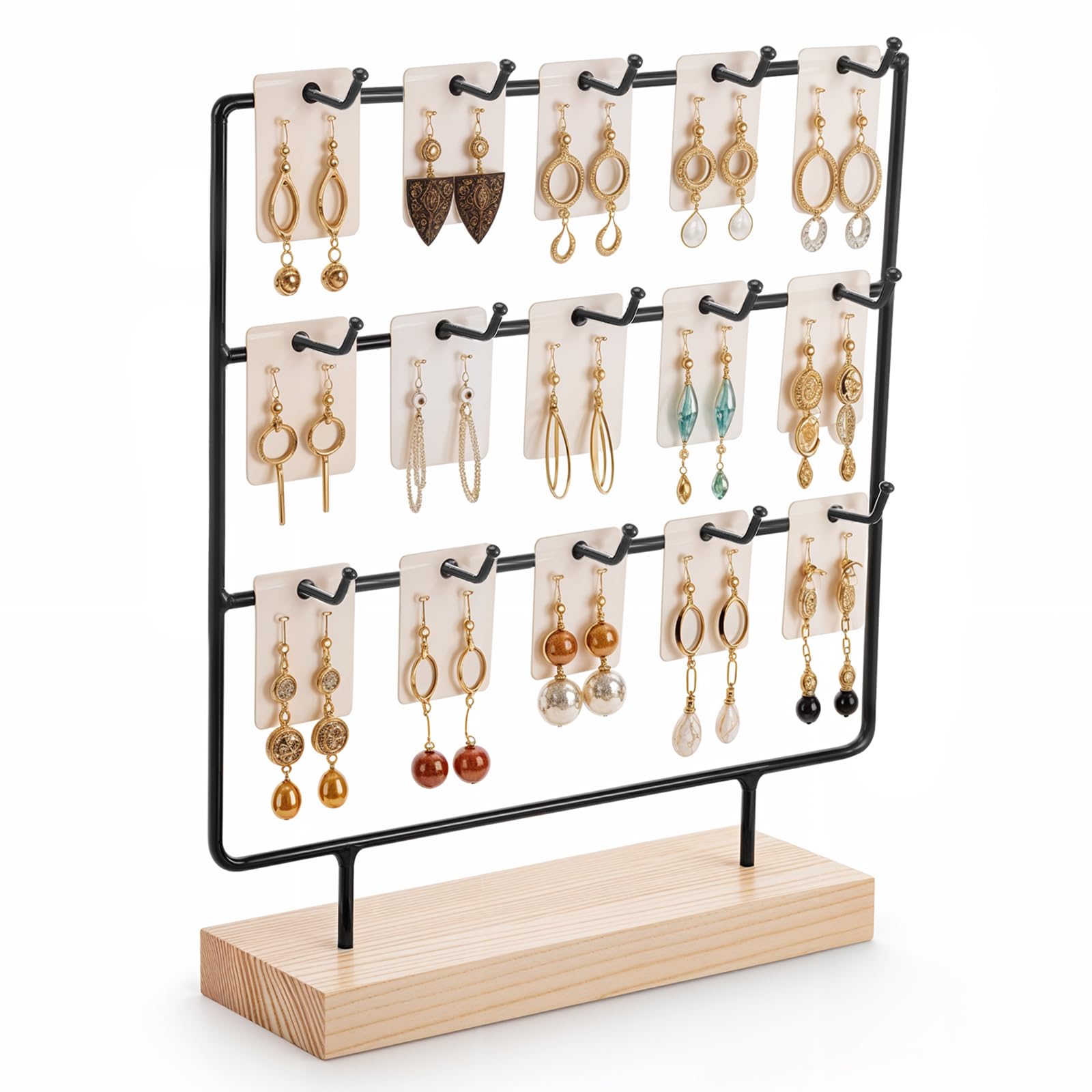 Amazon.com: Earring Display Stand for Selling, 3 Tier Earring Card ...