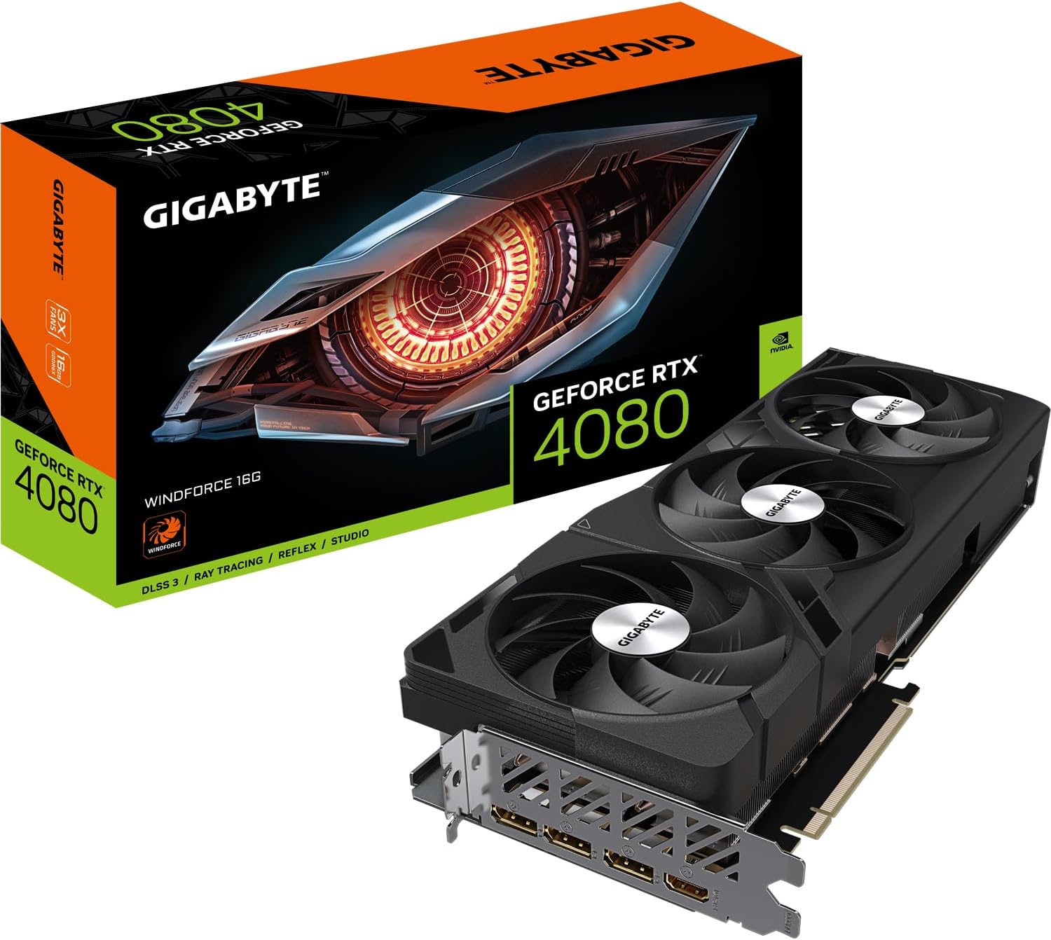 Gigabyte NVIDIA GeForce RTX 4080 WINDFORCE Graphics Card - 16GB GDDR6X ...