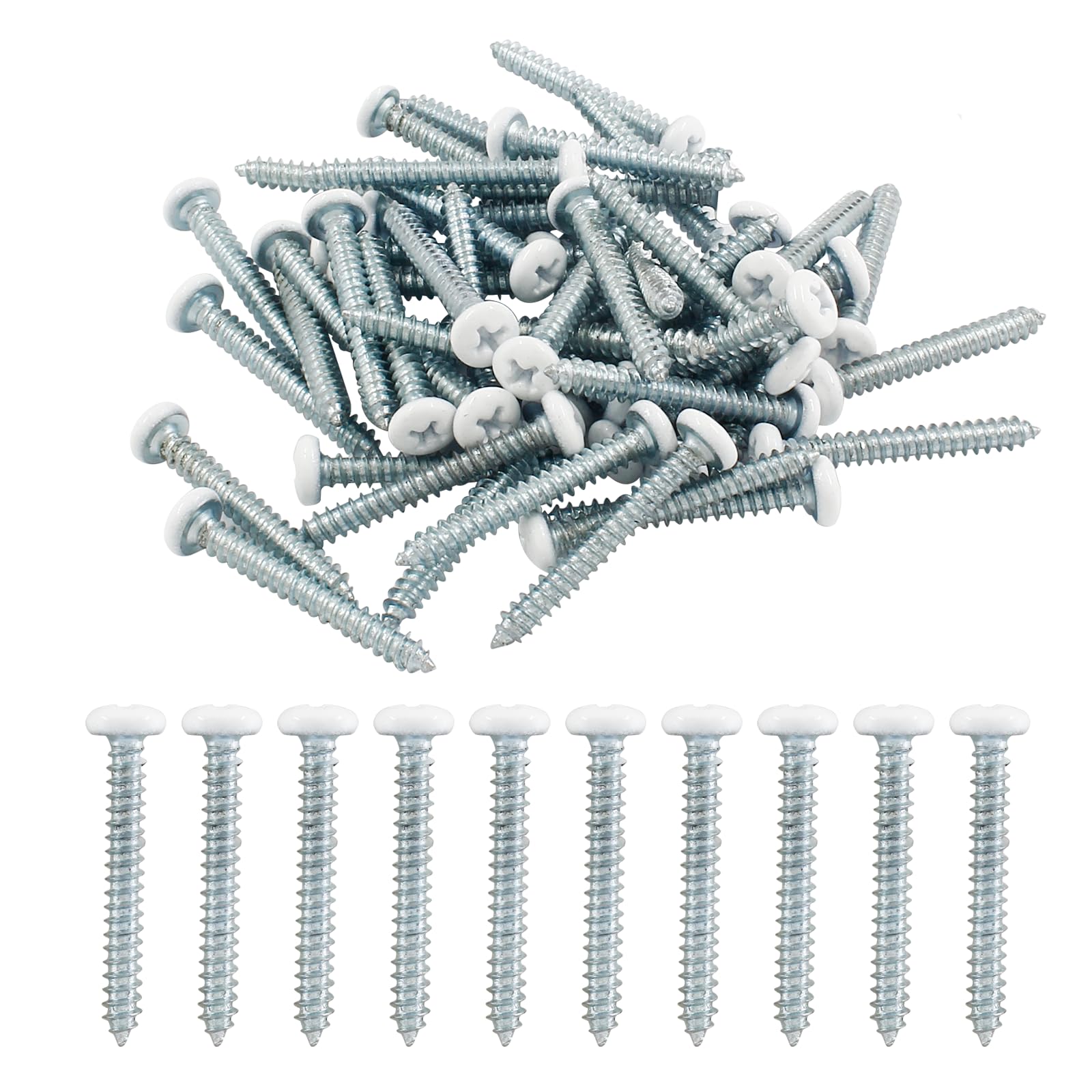 Snapklik.com : LifCratms 120Pcs White Pan Head Screws #8 X 1-1/4"