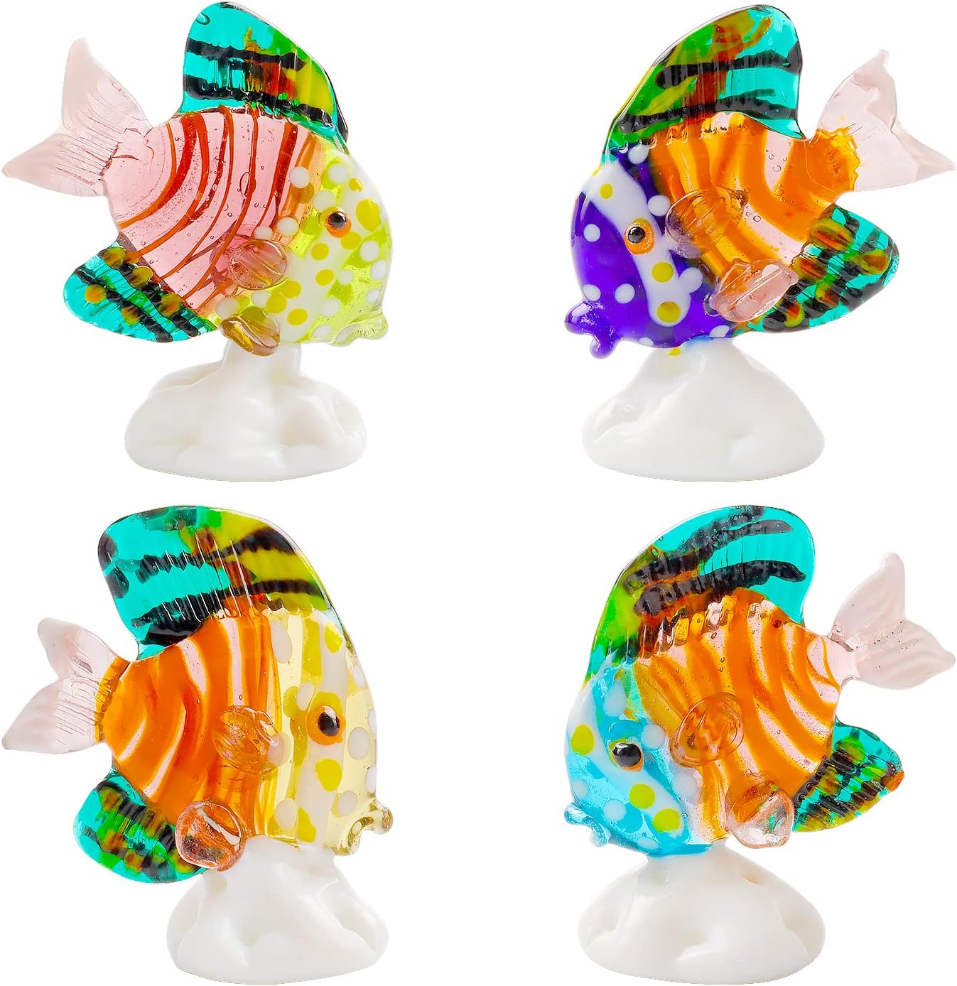 Amazon.com: 4PCS Small Glass Tropical Fish Figurine Glass Fish ...