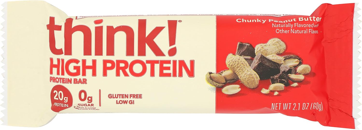 Amazon.com: think! High Protein Bars - Chunky Peanut Butter, 20g ...