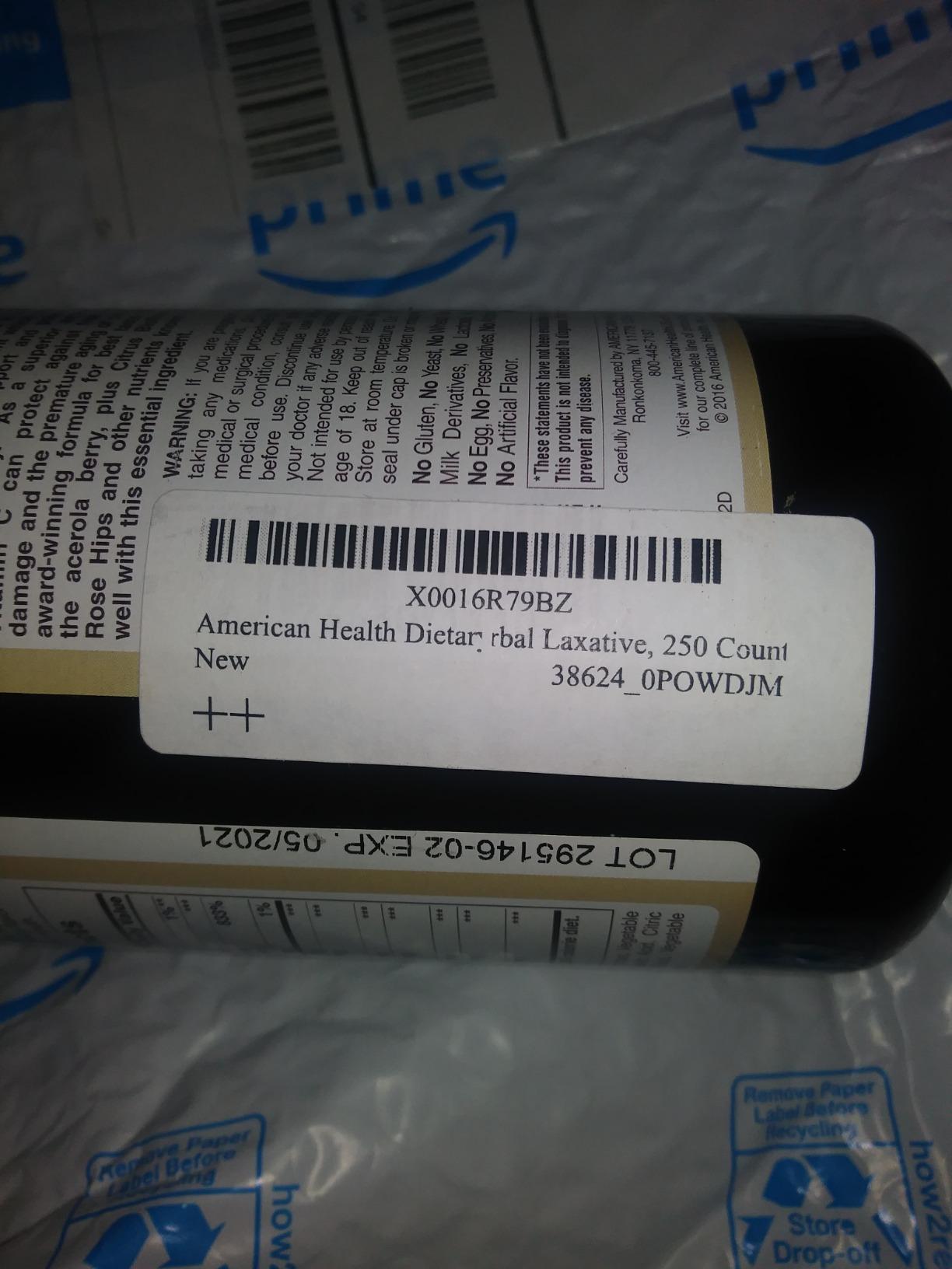 Amazon.com: American Health Dietary Fiber Supplements, Tam Herbal ...