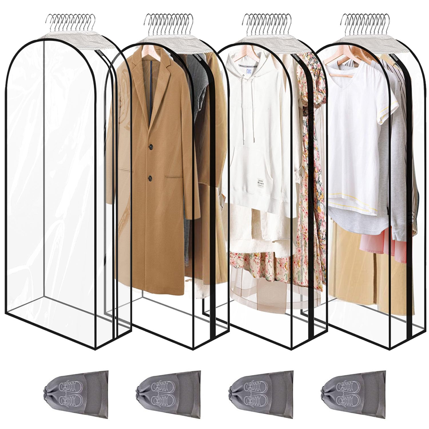 Amazon.com: ANBOO 60" Long Garment Bags for Hanging Clothes, 10 ...
