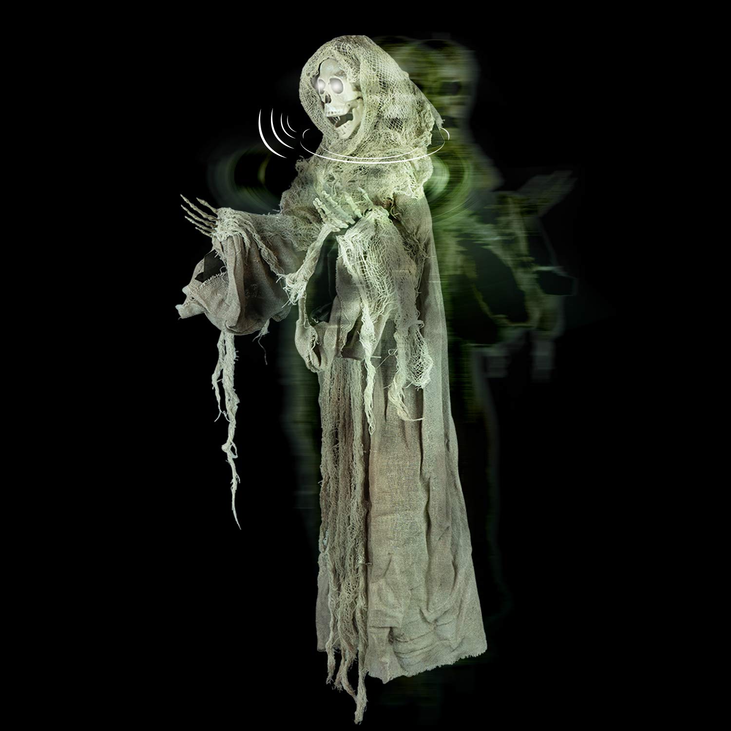 Holidayana Floating Skeleton Halloween Animatronic - Sound and Touch ...