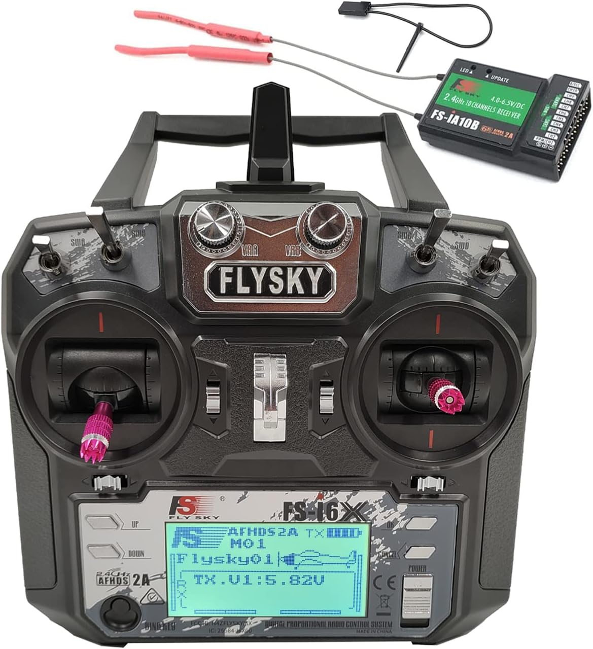 Alaohu Flysky FS-i6X 10 Channels RC Transmitter and Receiver FS-iA10B 2 ...