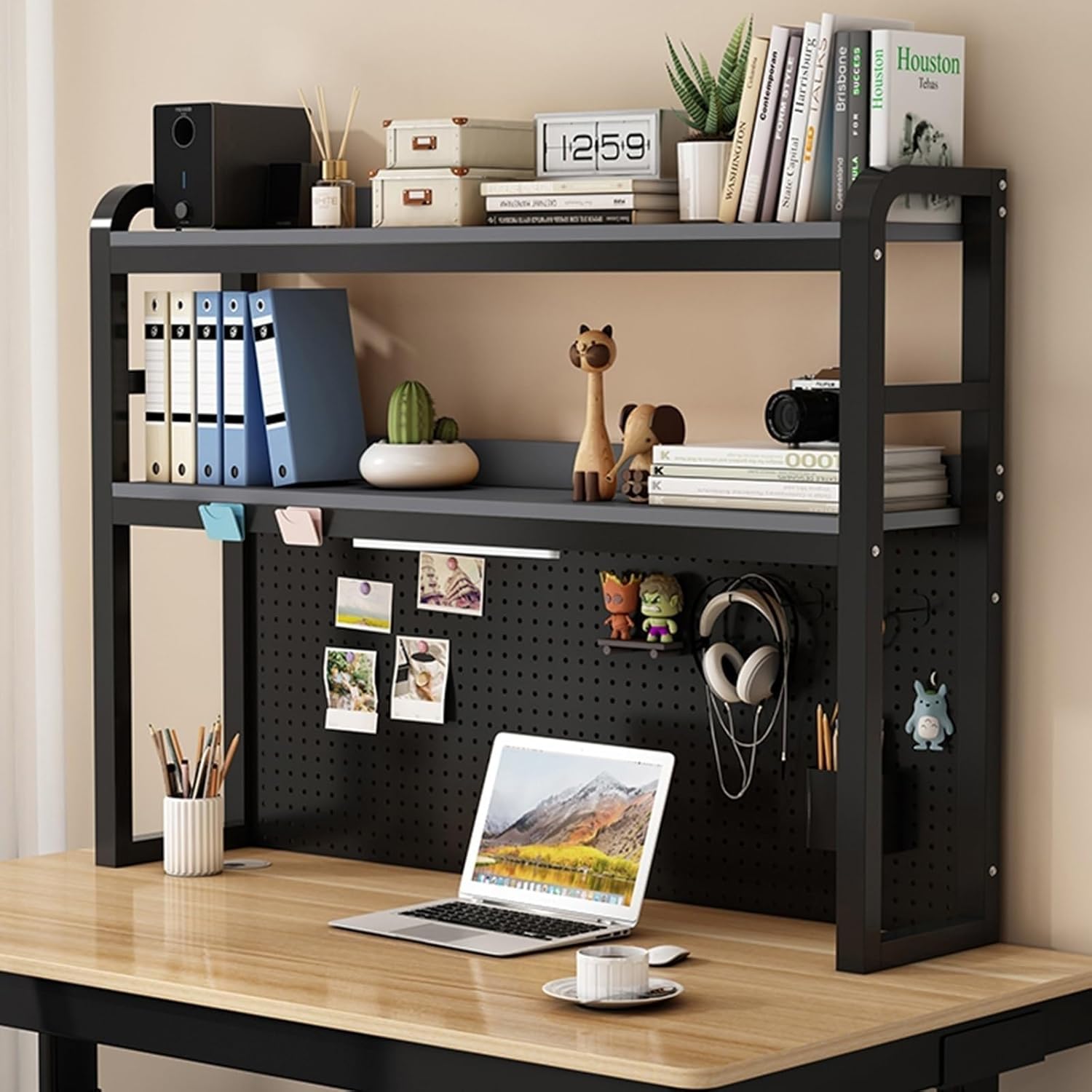 Amazon.com: 2 Tier Desktop Bookshelf/Storage Rack - Printer Stand ...