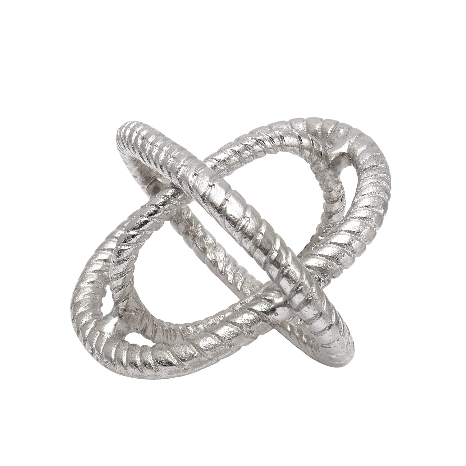 Buy CASADECOR Overlapping Oval Silver Artifact Figurines Showpiece for ...