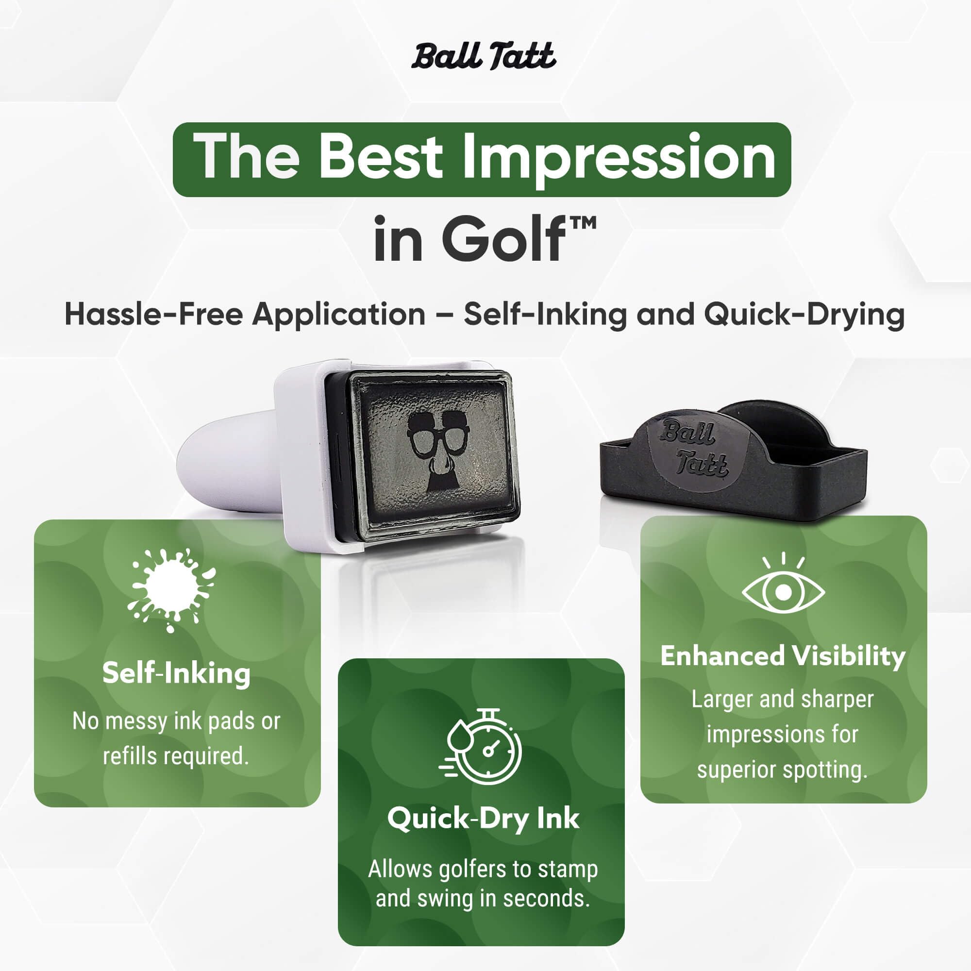 Snapklik.com : Moustache Man Golf Ball Stamp, Golf Ball Stamper, Self ...