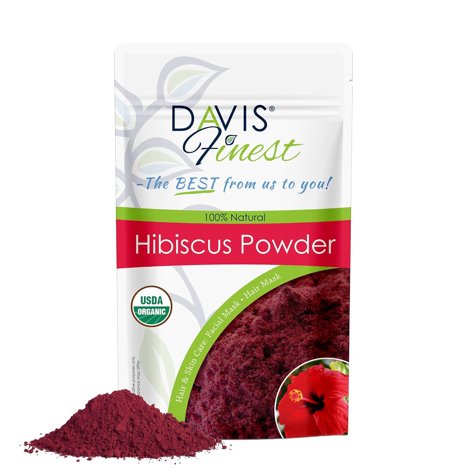 Amazon.com : Davis Finest Organic Hibiscus Powder 250g, Hair Growth ...