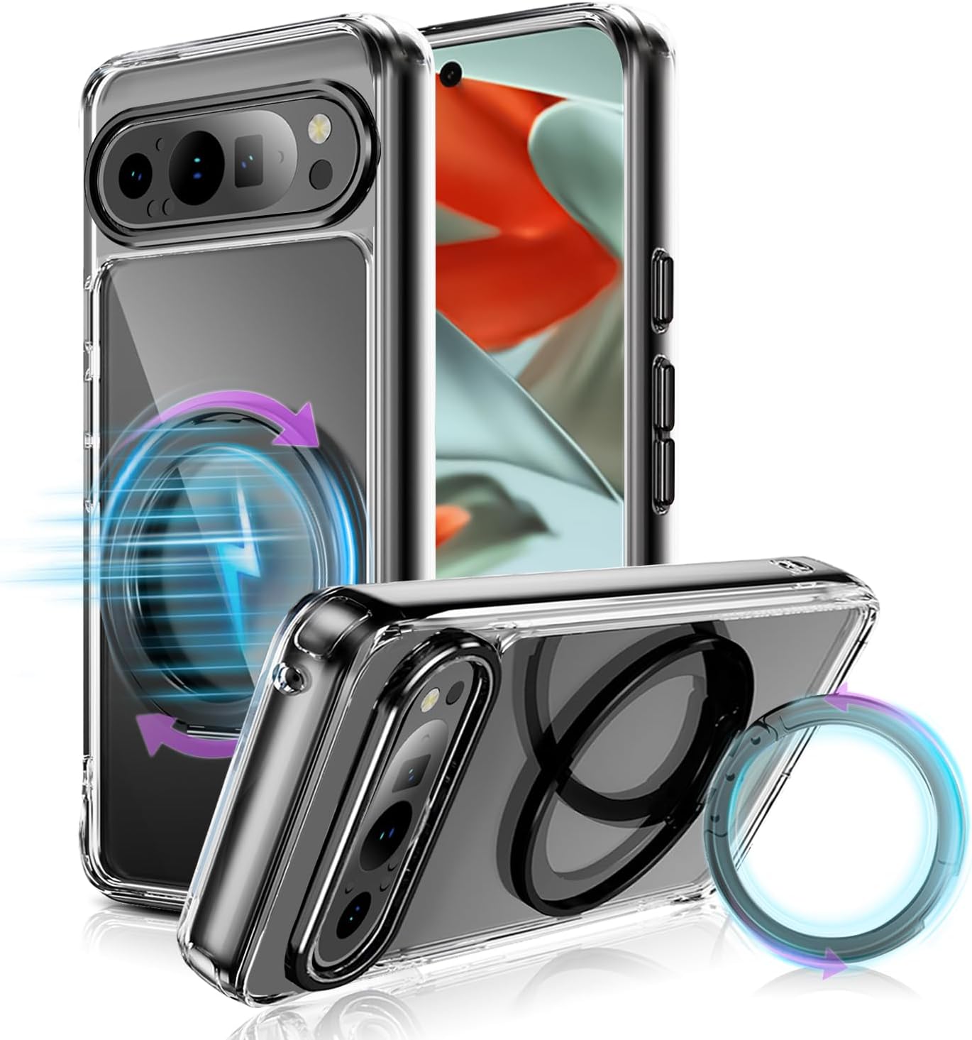 Amazon.com: TORRAS Magnetic & Stand for Google Pixel 9 Pro Case/Pixel 9 ...