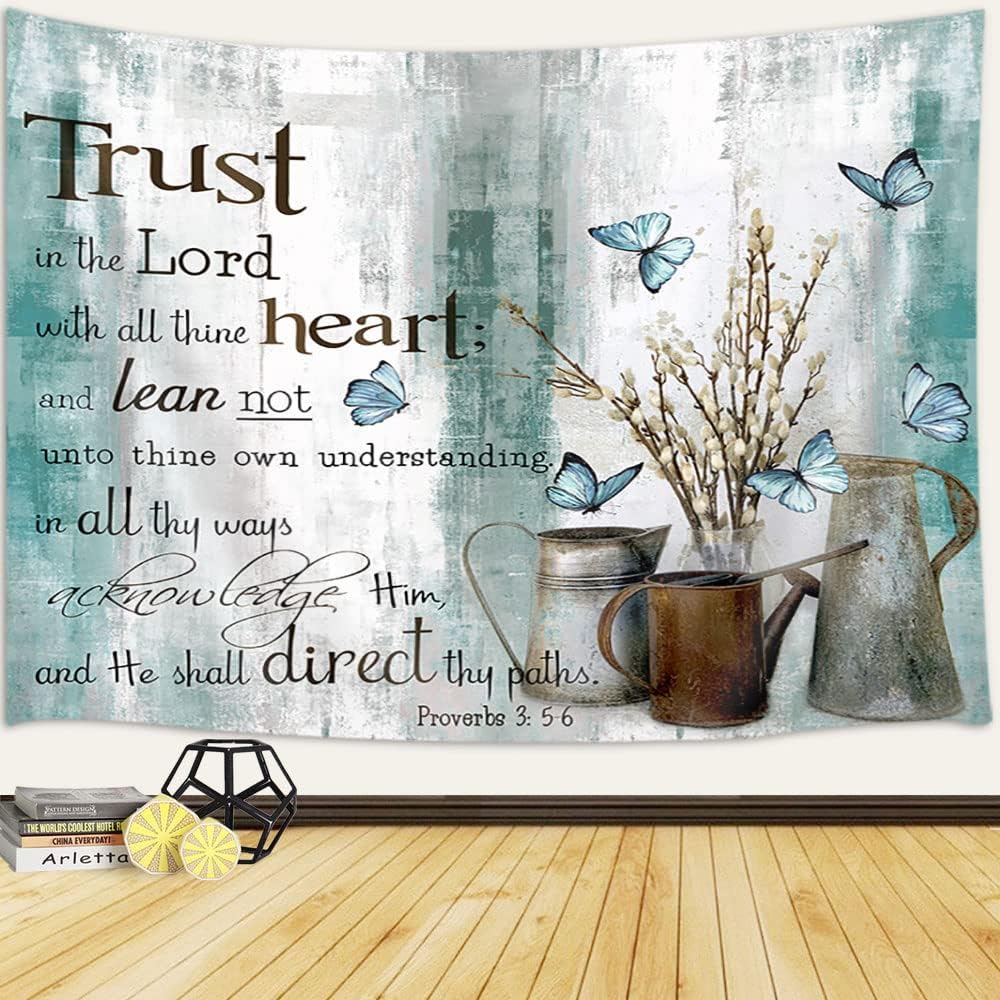 Amazon.com: Viajar Bible Verse Tapestry Wall Hanging, Verse Scripture ...