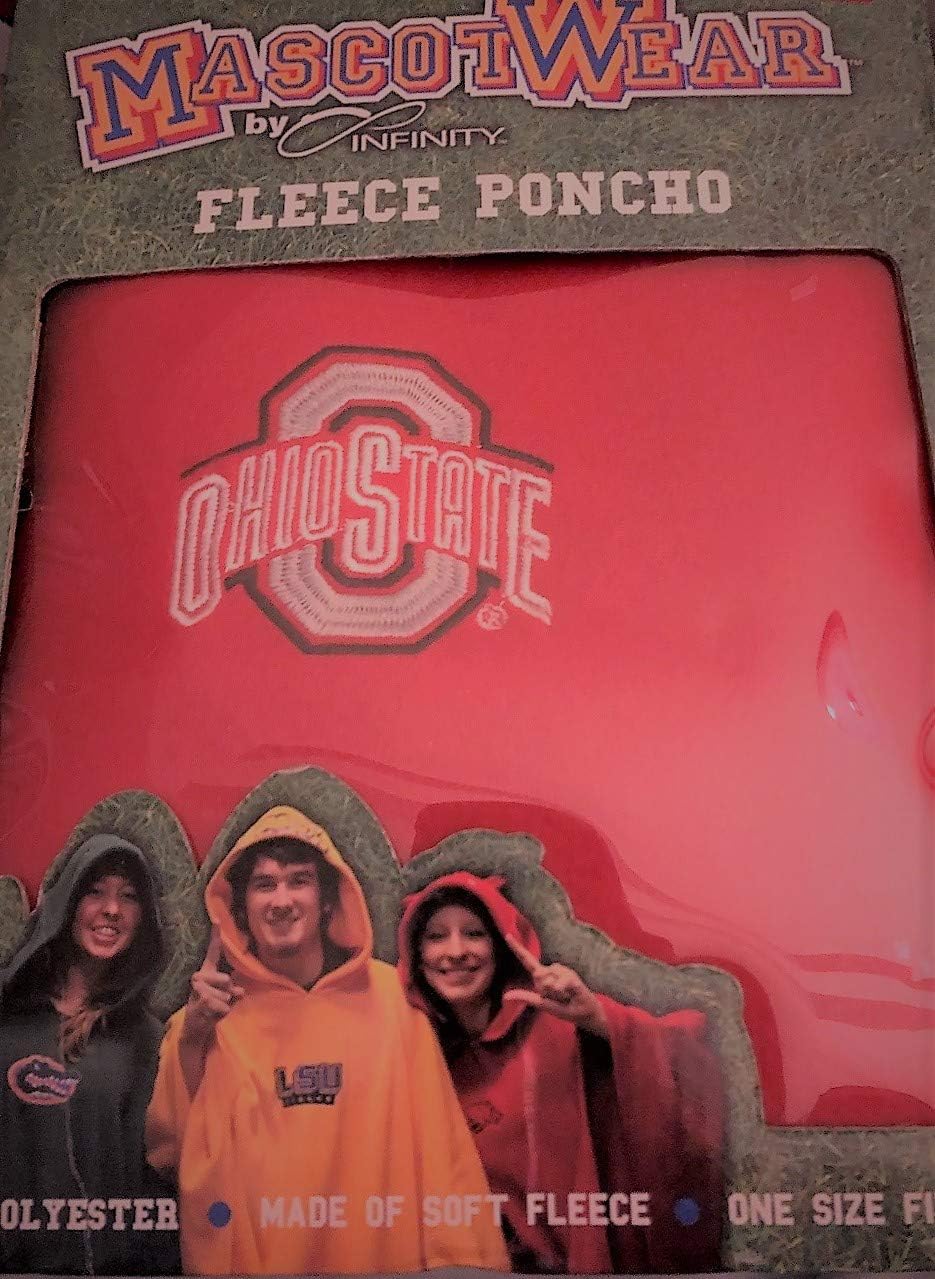 Amazon.com: MascotWear by Infinity Ohio State Fleece Poncho Polyester ...