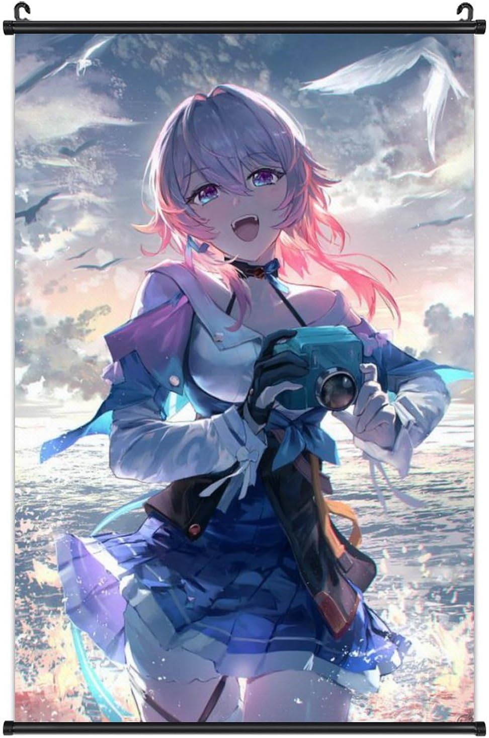 Amazon.com: Anime Honkai Poster March 7th (1) Wall Fabric Scroll Poster ...