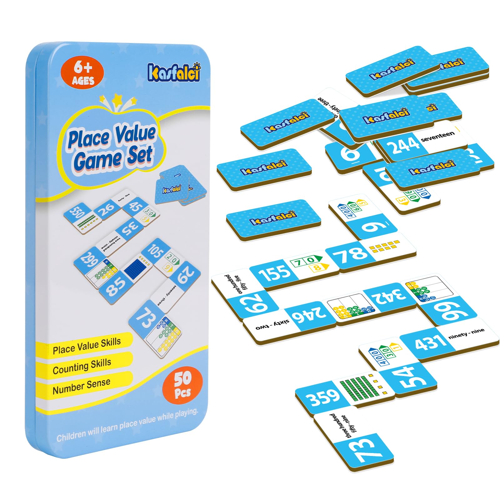 Snapklik.com : Place Value Dominoes Set,Math Manipulatives Games For ...