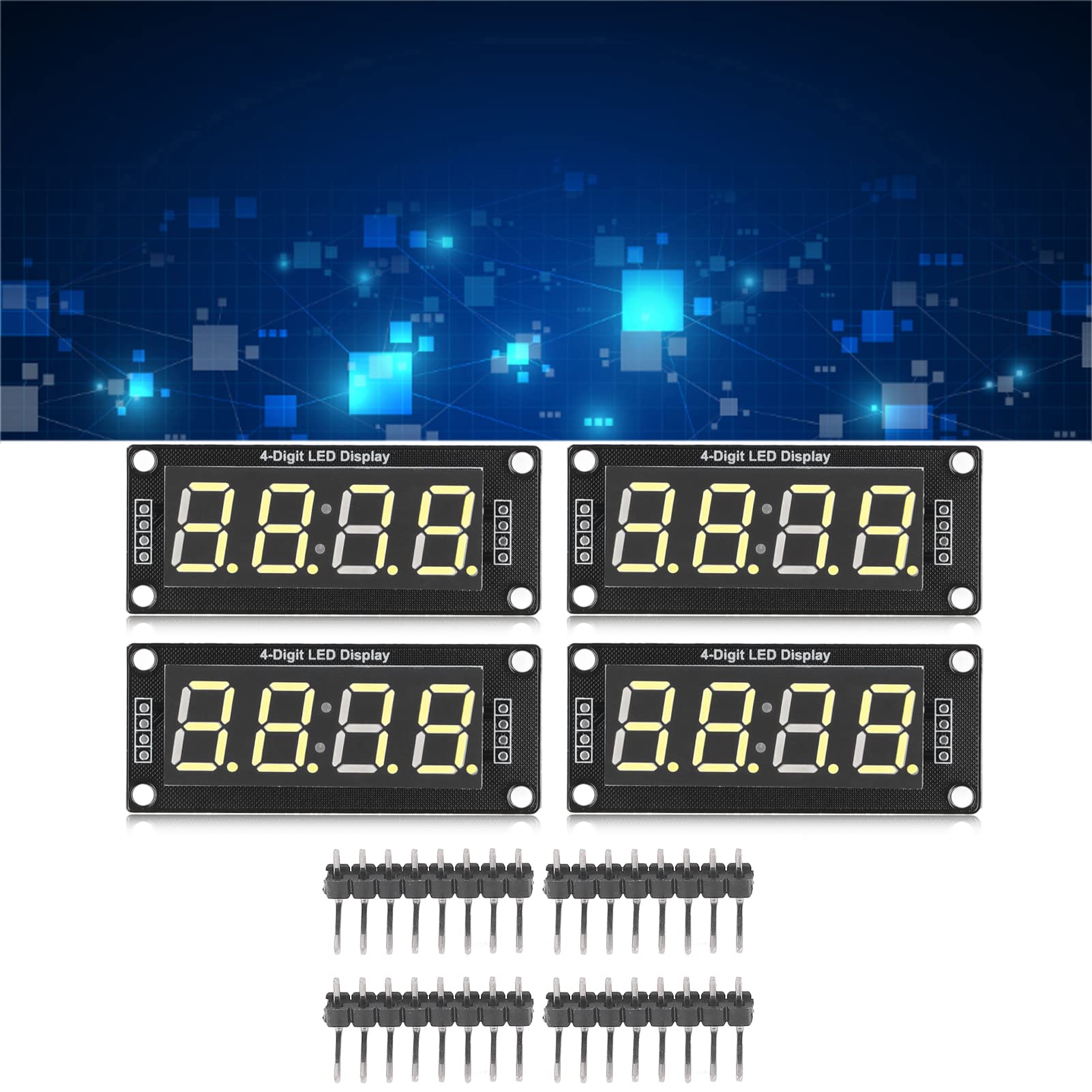 TM1637 Display Module 4 Set TM1637 4-Digit Module - 0.56 Inch Blue 7 ...