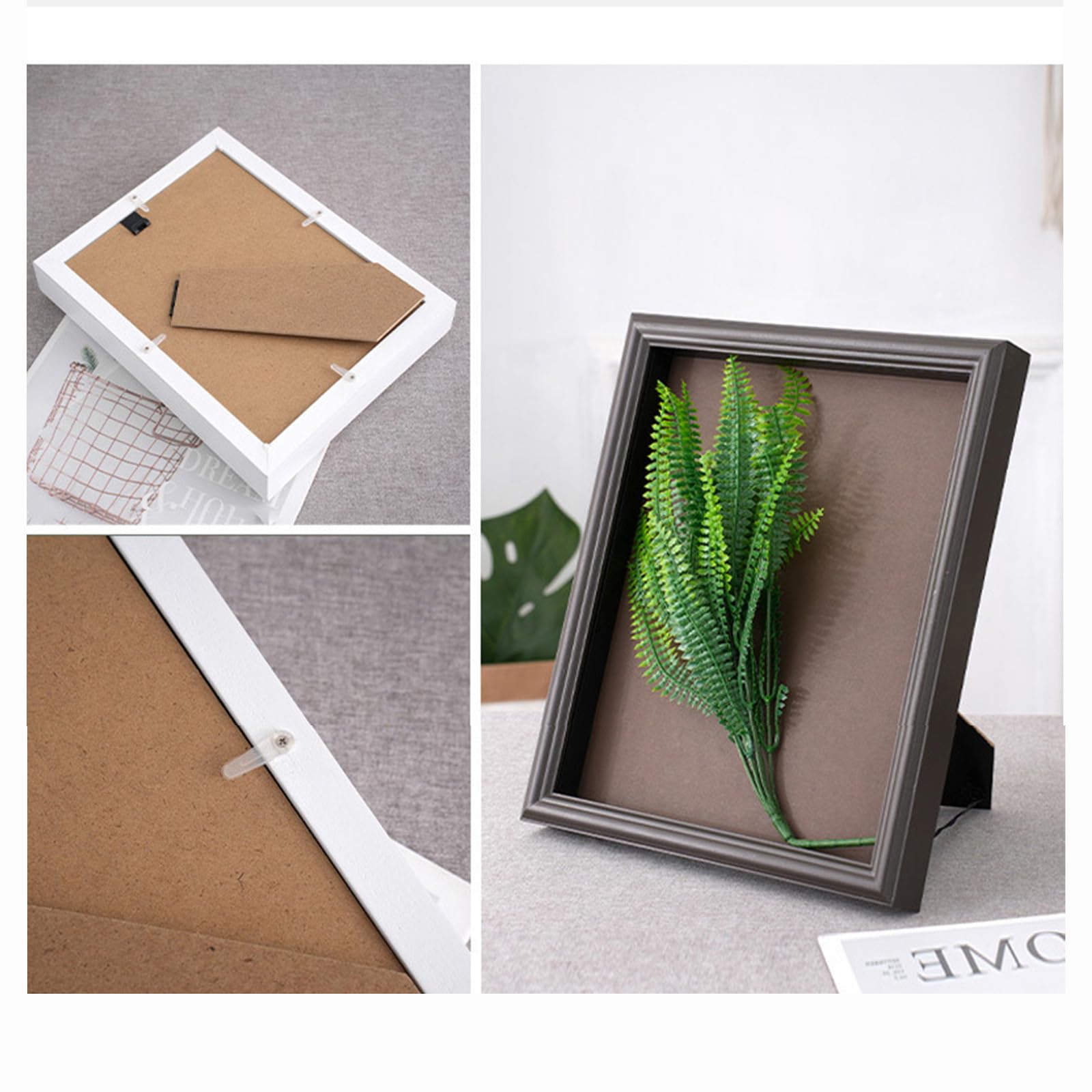 Shadow Frames 1pc Rose Dried Flower Storage Photo Frame, Black Display