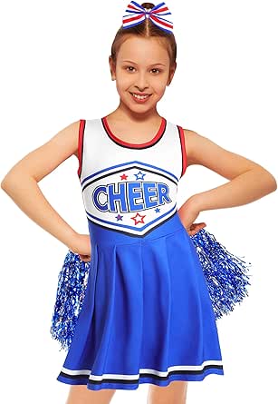 Amazon.com: JenPen Girls Cheerleader Costume Cheerleading Outfit Dress ...