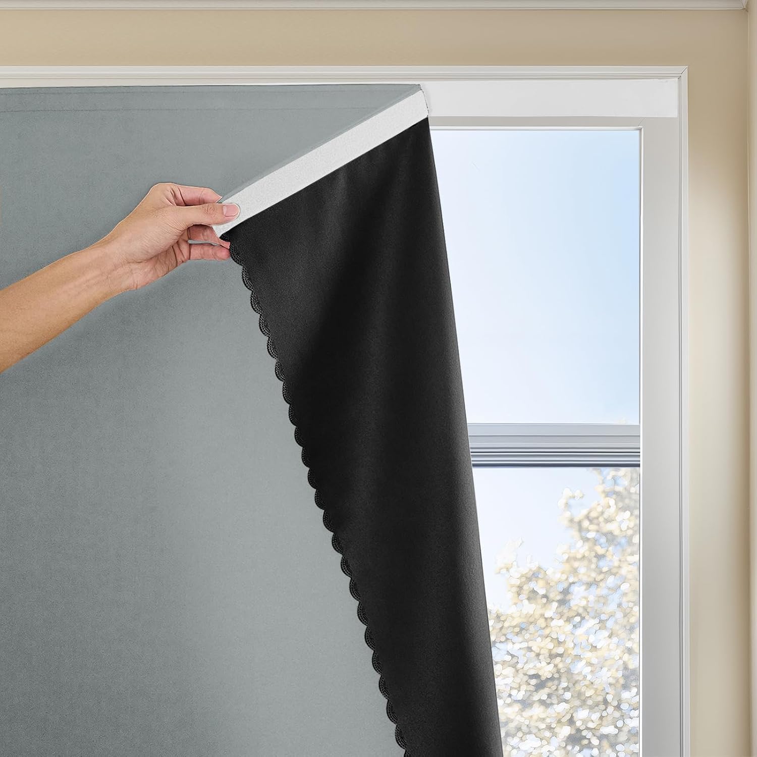Amazon.com: Jilron Magic Tape Stick on Portable Curtains for Windows ...