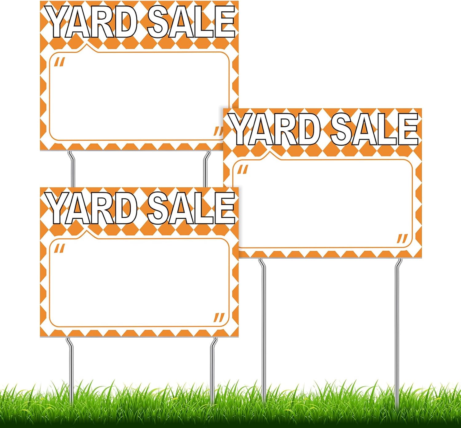 Amazon.com: 3 Pcs Yard Sale Signs with Stakes Double Sided 12" x 16 ...