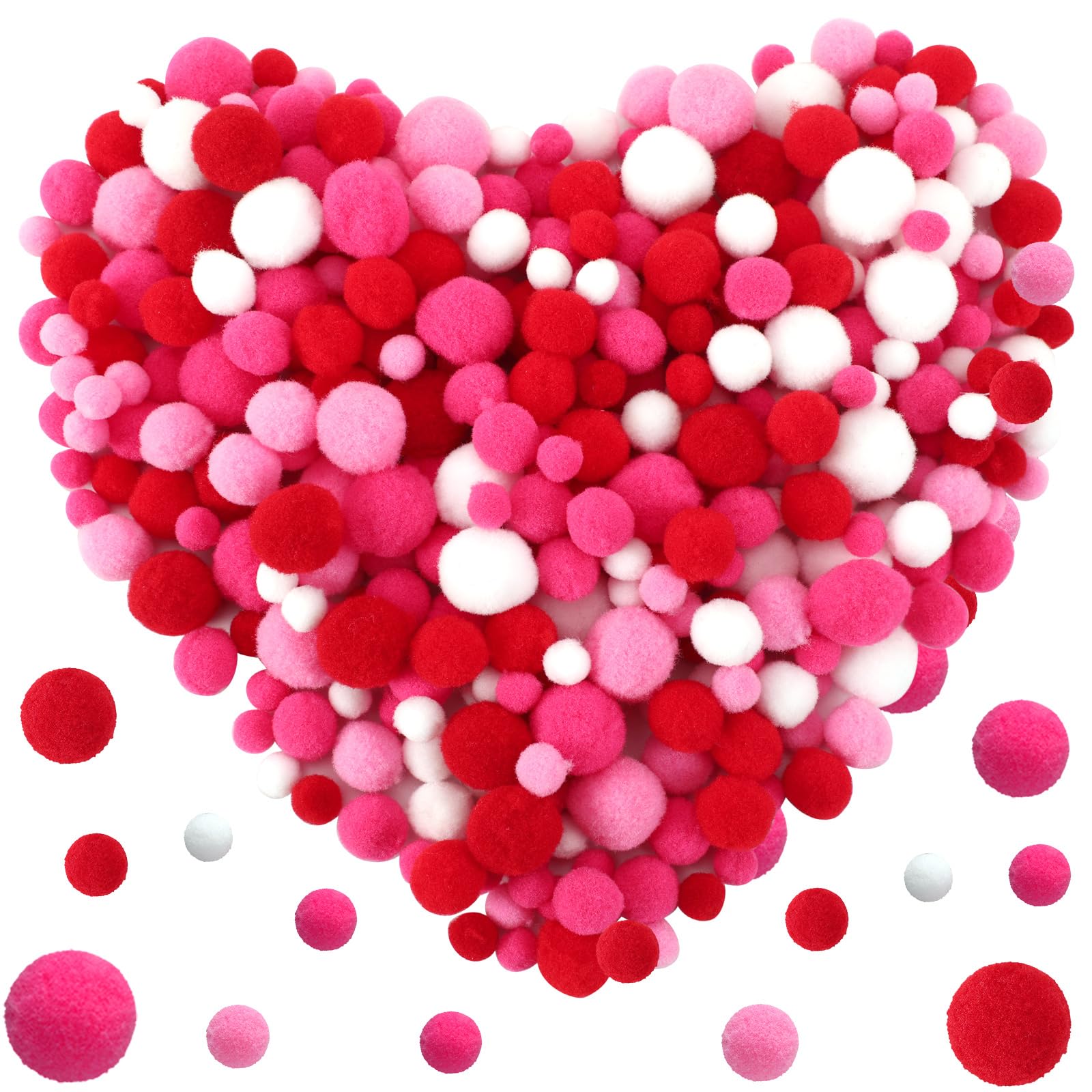 Amazon.com: UPINS Valentine's Day Pom Poms Balls, 600 Pieces Pink Red ...