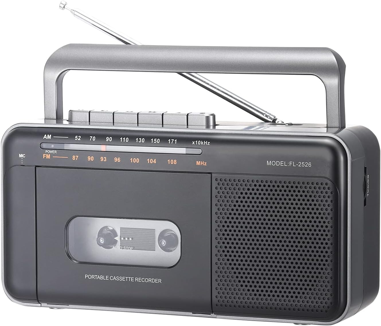 Portable Retro Cassette Tape Player and Recorder with AM FM Radio, LED ...
