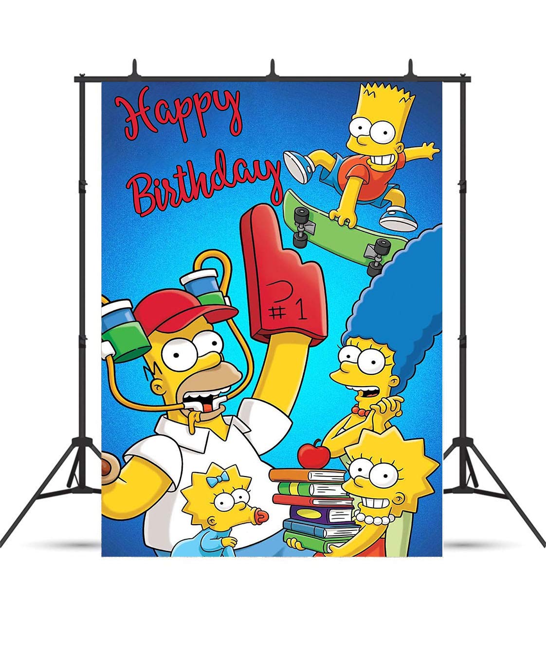 Buy The Simpsons Blue Backdrops Cartoon Funny Famliy Baby Shower Kids ...
