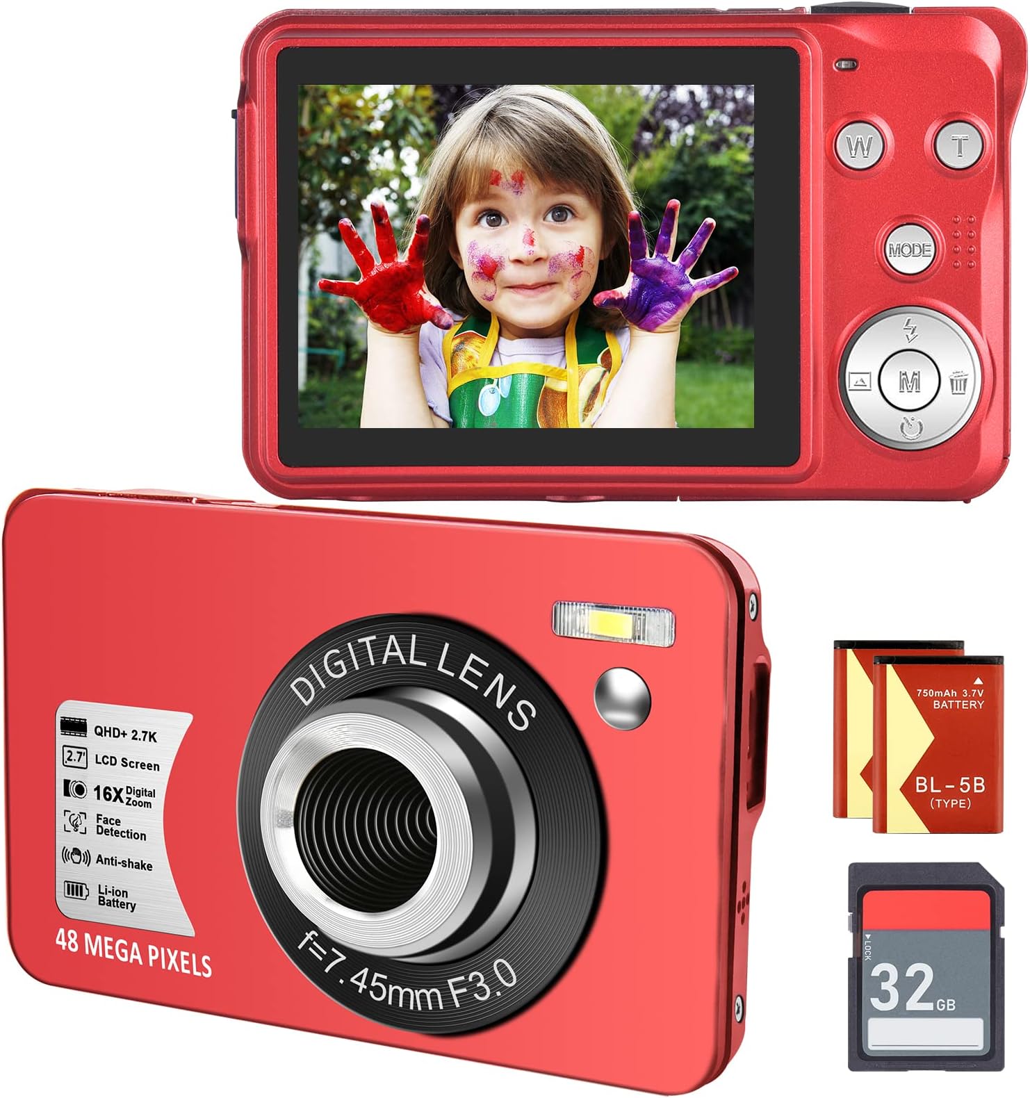 Amazon.com : Digital Camera, Kids Camera for Teens Boys and Girls, 48MP ...