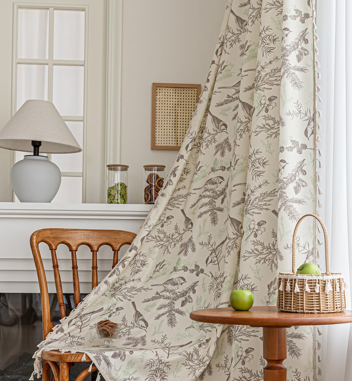 Amazon.com: Erbnaryx Boho Floral Curtains French Country Farmhouse ...