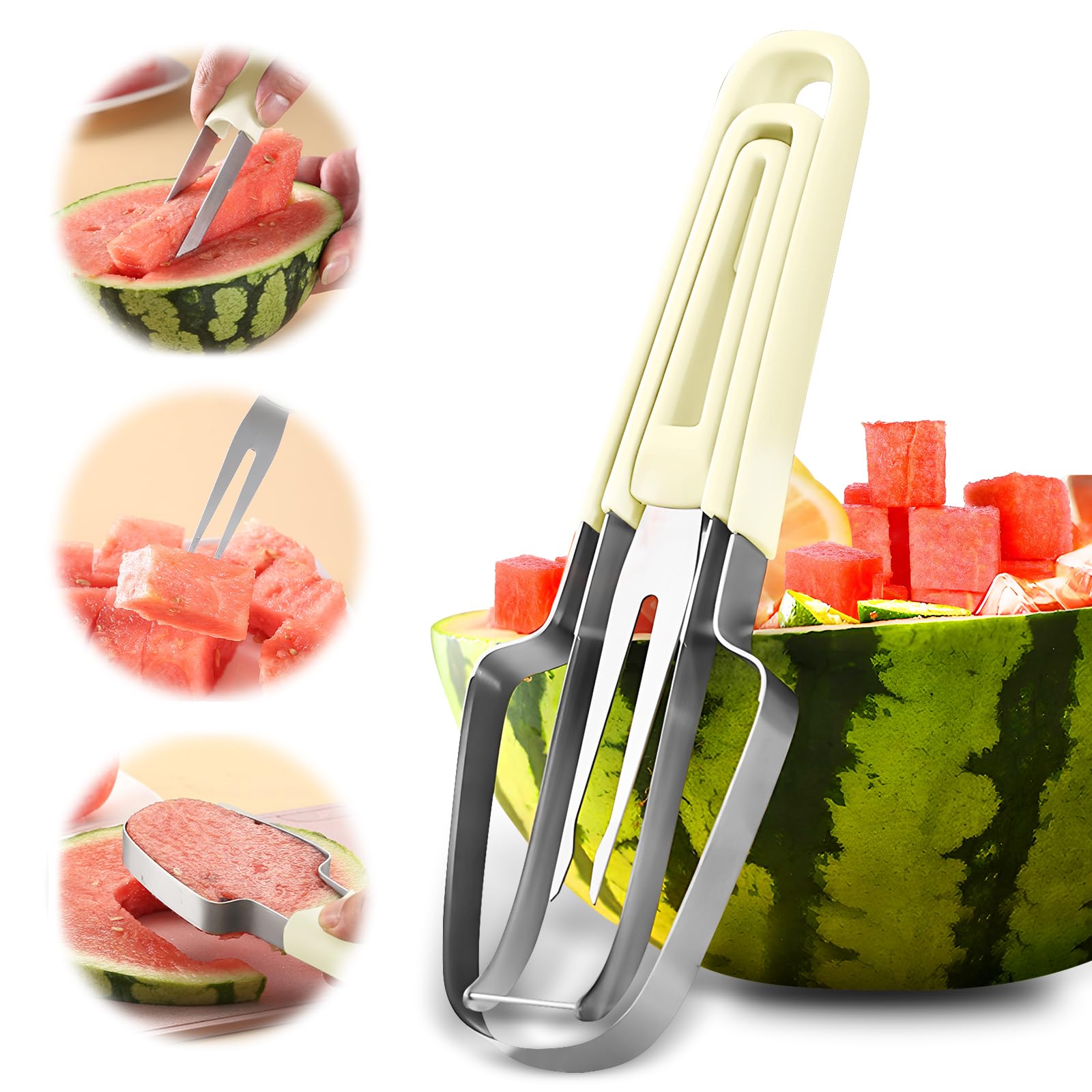 Amazon.com: Banyaa Watermelon Cutter Slicer Tool, 3-in-1 Watermelon ...