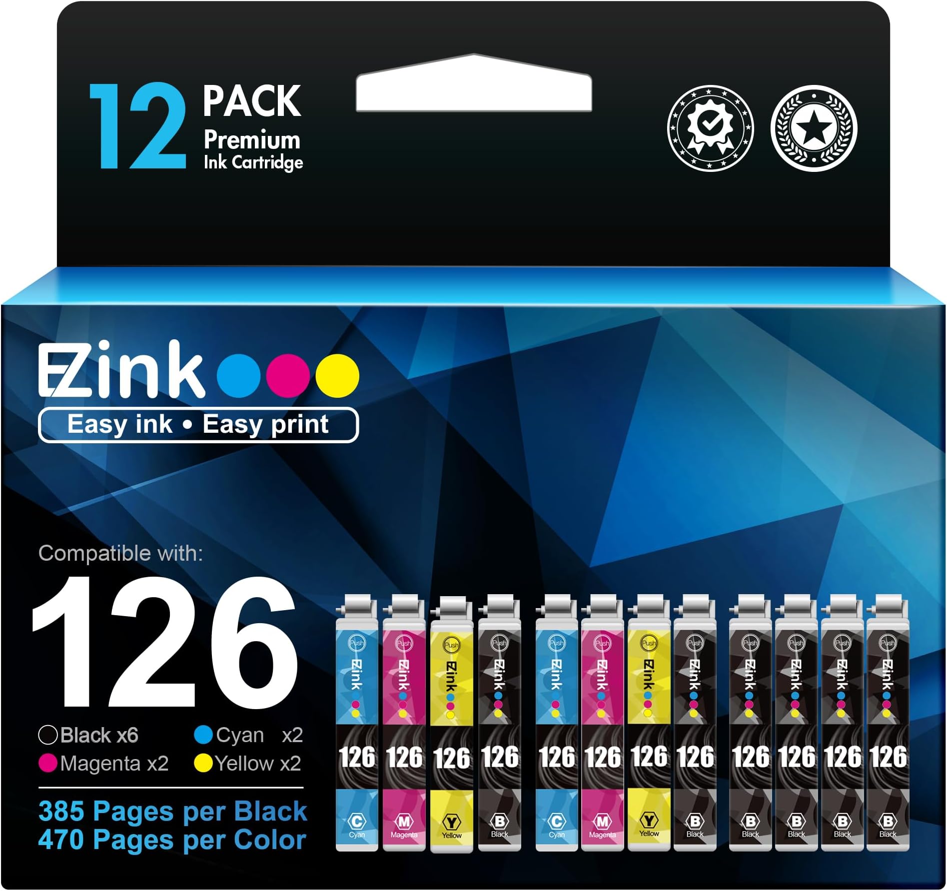 Amazon.com: Doswy 4 Packs T127 Remanufacture Ink Cartridge Replacement ...