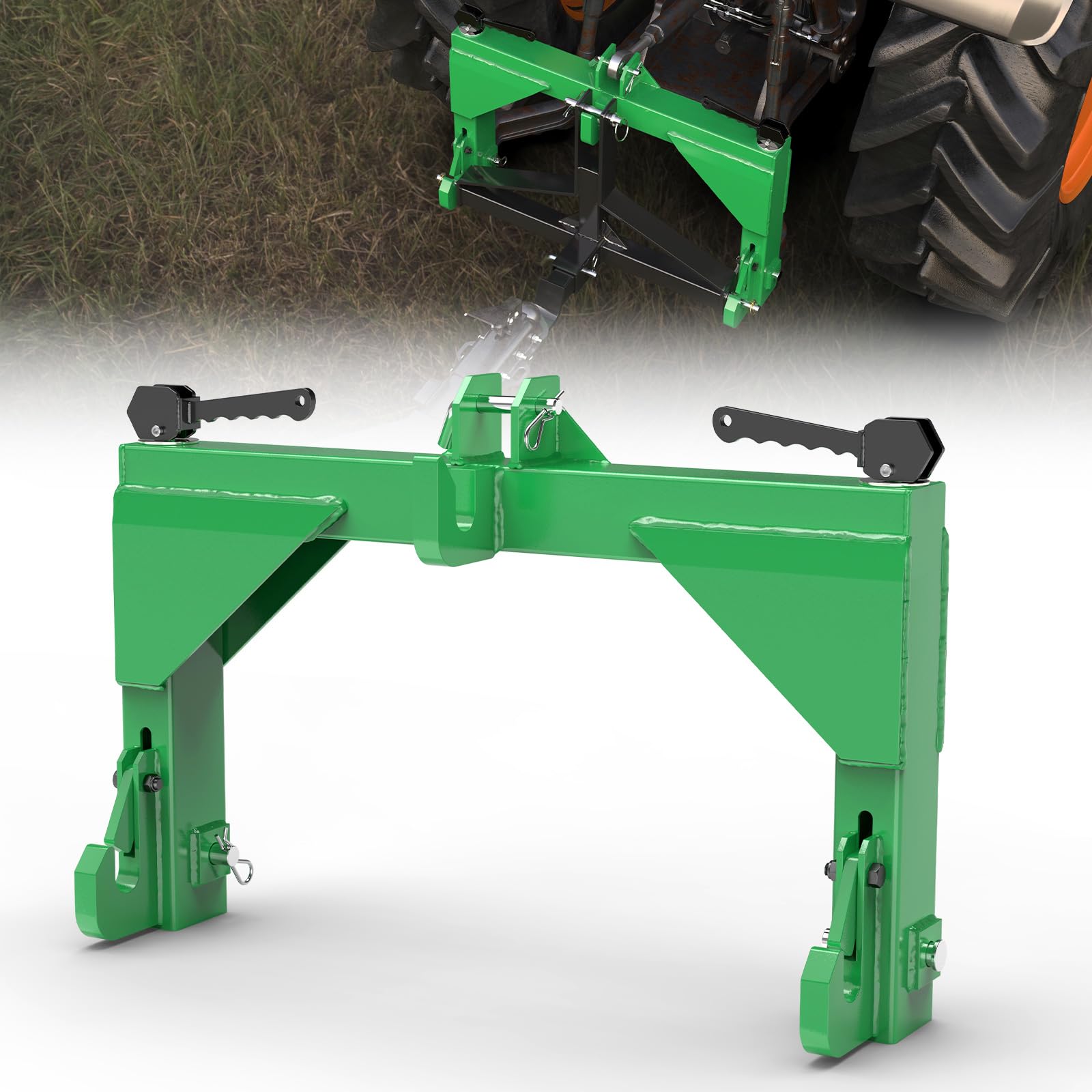Snapklik.com : Green Heavy Duty 3 Point Quick Hitch Adaption, 3000 Lbs ...