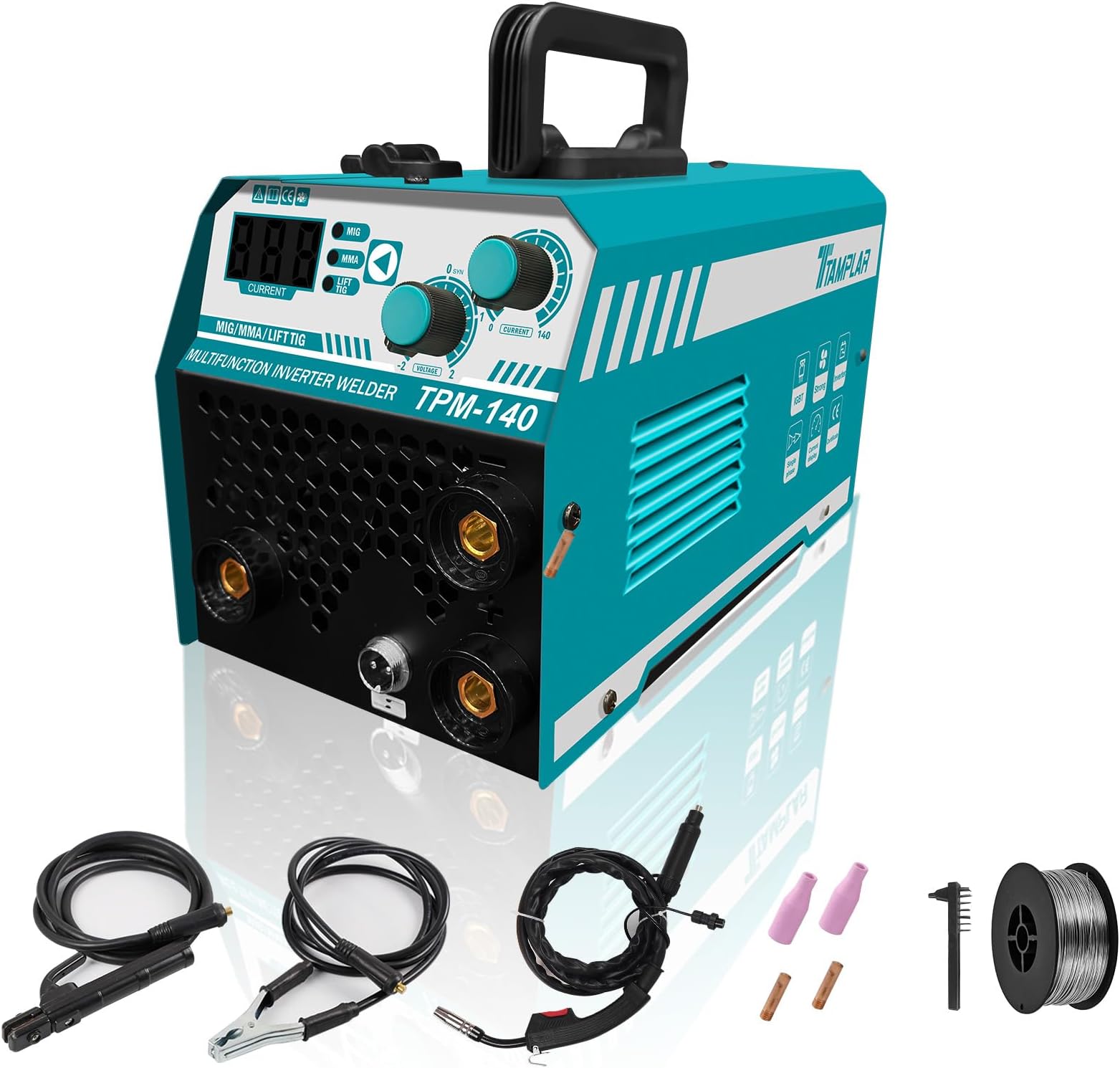 Soldador MIG HZXVOGEN 145A 110 V/220 V de núcleo de flujo de doble ...