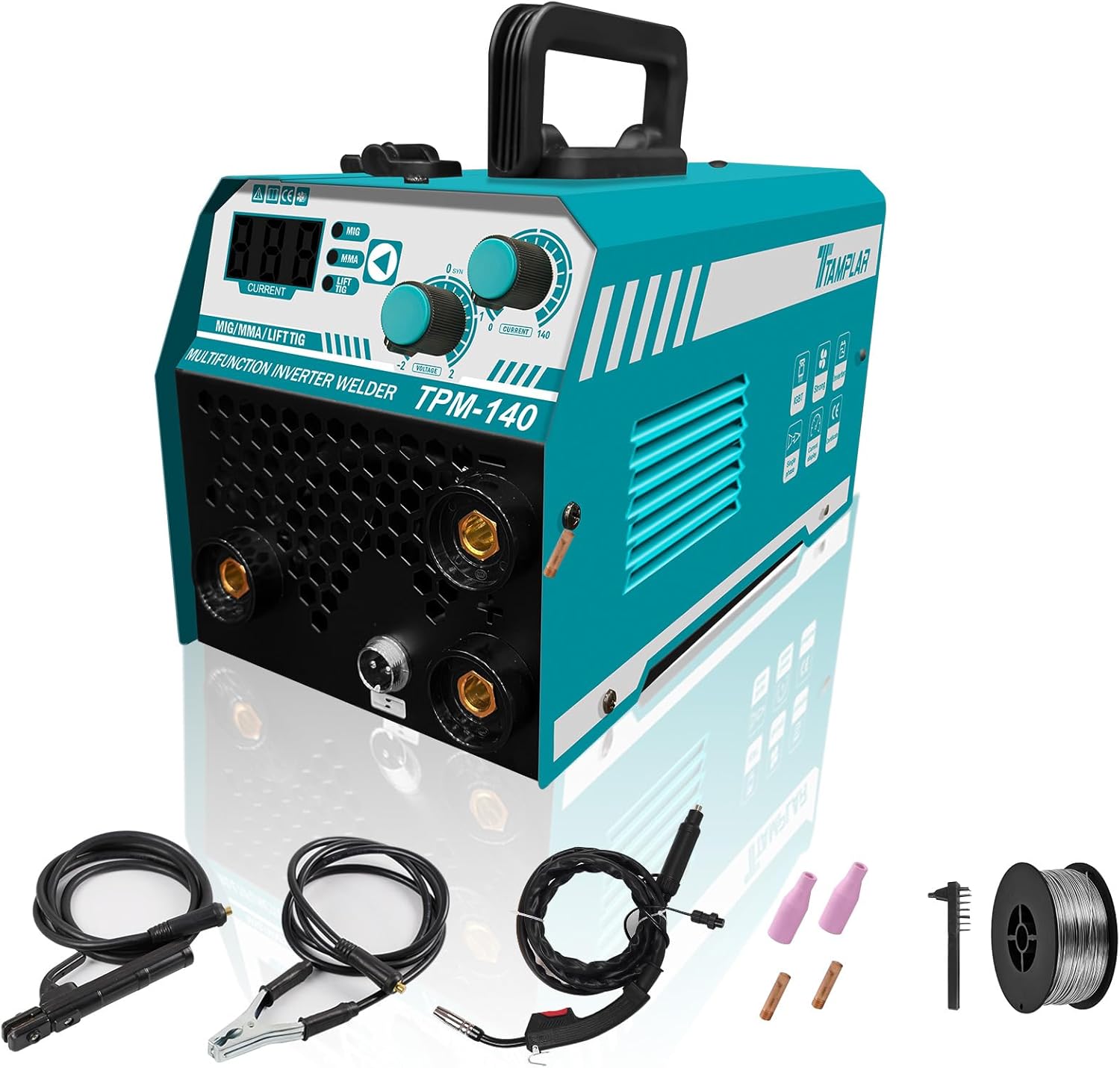 TTAMPLAR 140A MIG Welder Gasless 110V MIG/Stick/Lift TIG Welder 3 in 1 ...