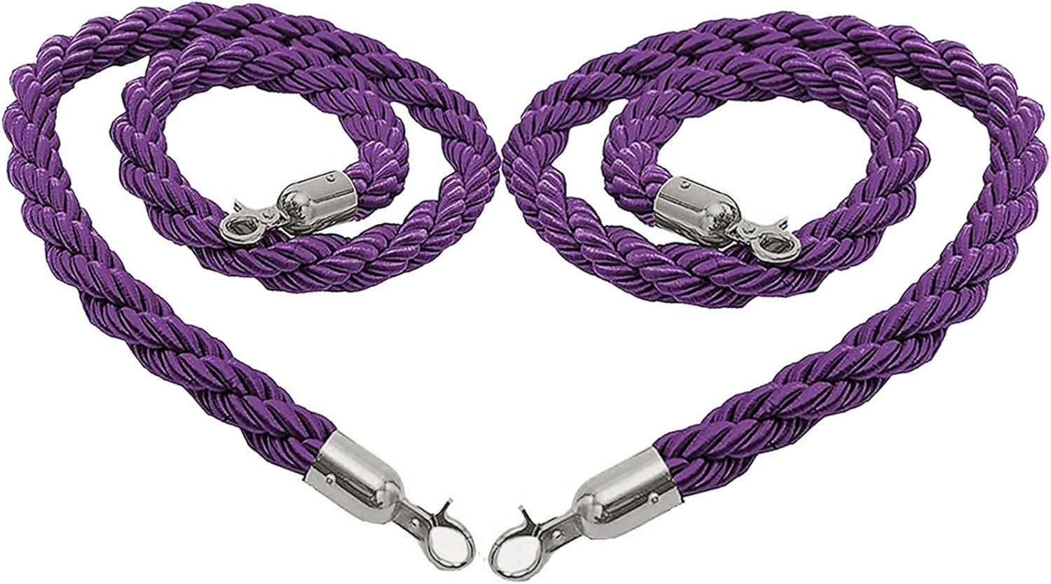 Amazon.com: Purple Stanchion Rope with Silver/Gold Hooks, Twisted Queue ...