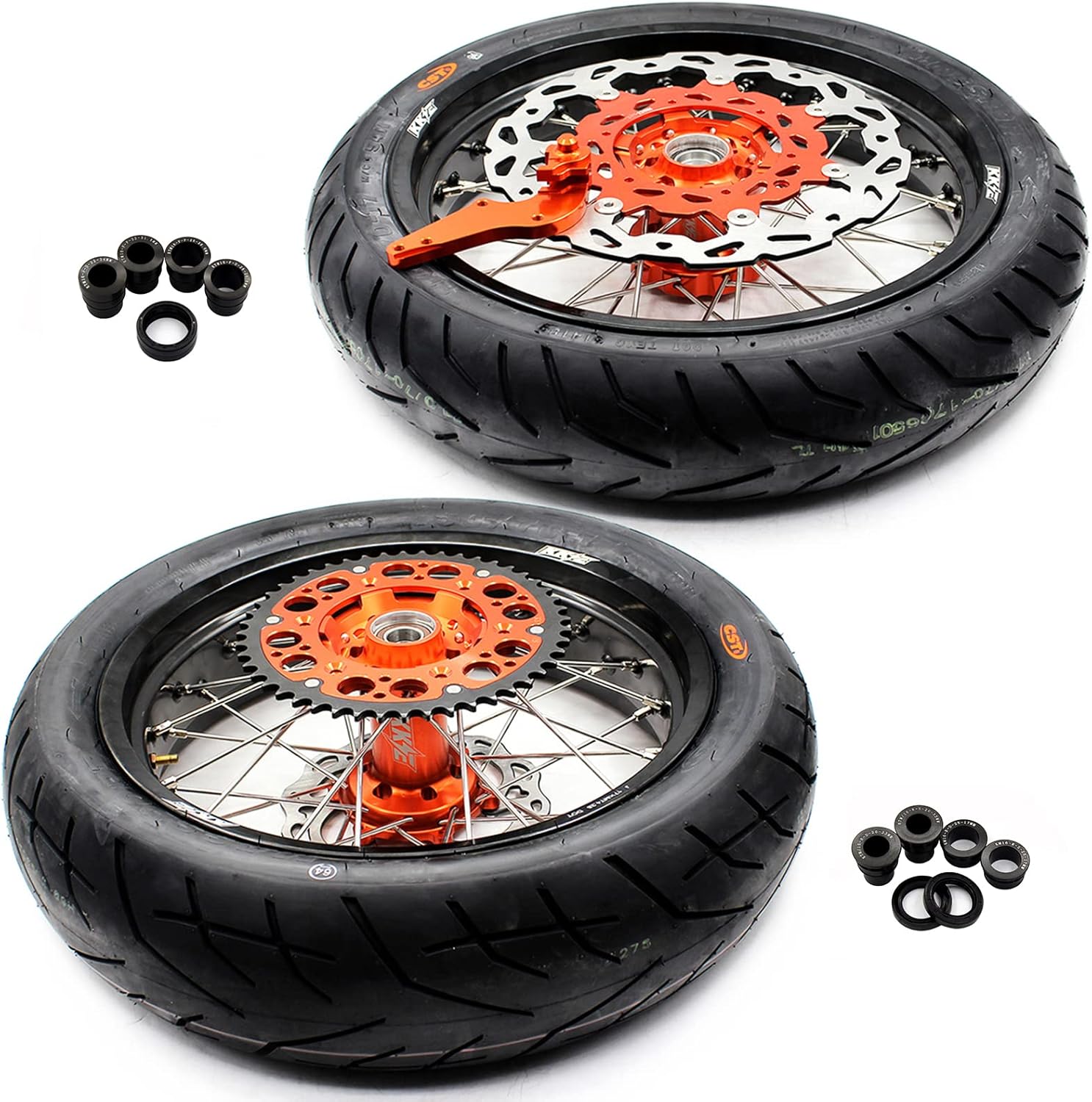 Amazon.com: KKE 3.5/4.25 Supermoto Dirt Bike Wheels Rims Tires ...