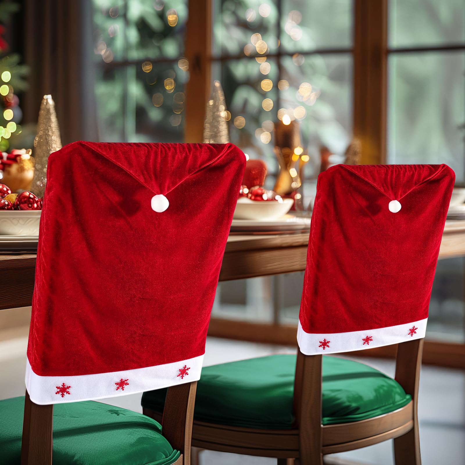 Amazon.com: 4Pcs Christmas Chair Cover Christmas Decorations Indoor ...