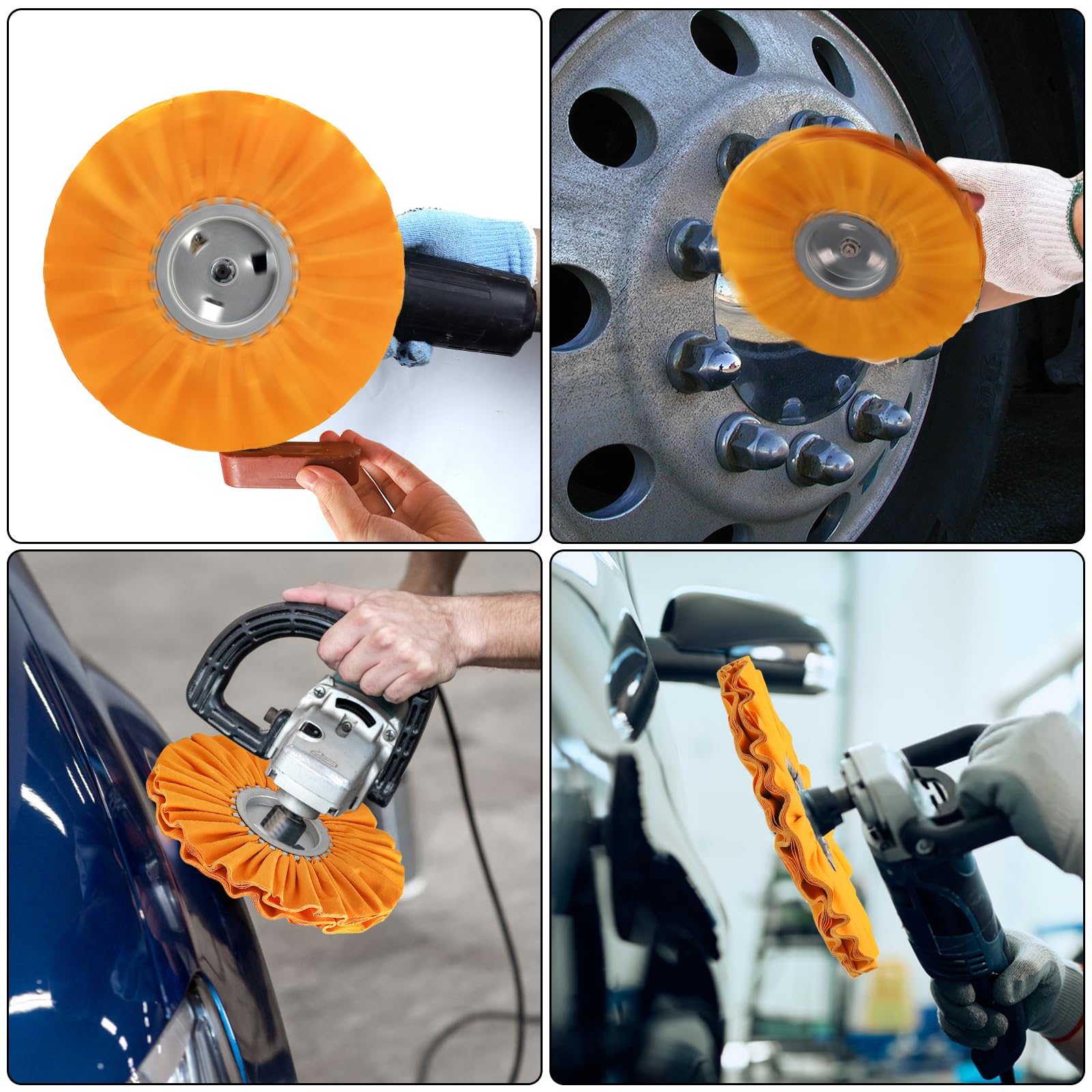 Snapklik.com : 2 Pack 10" Orange Airway Buffing Wheel, 5/8 Arbor Hole ...